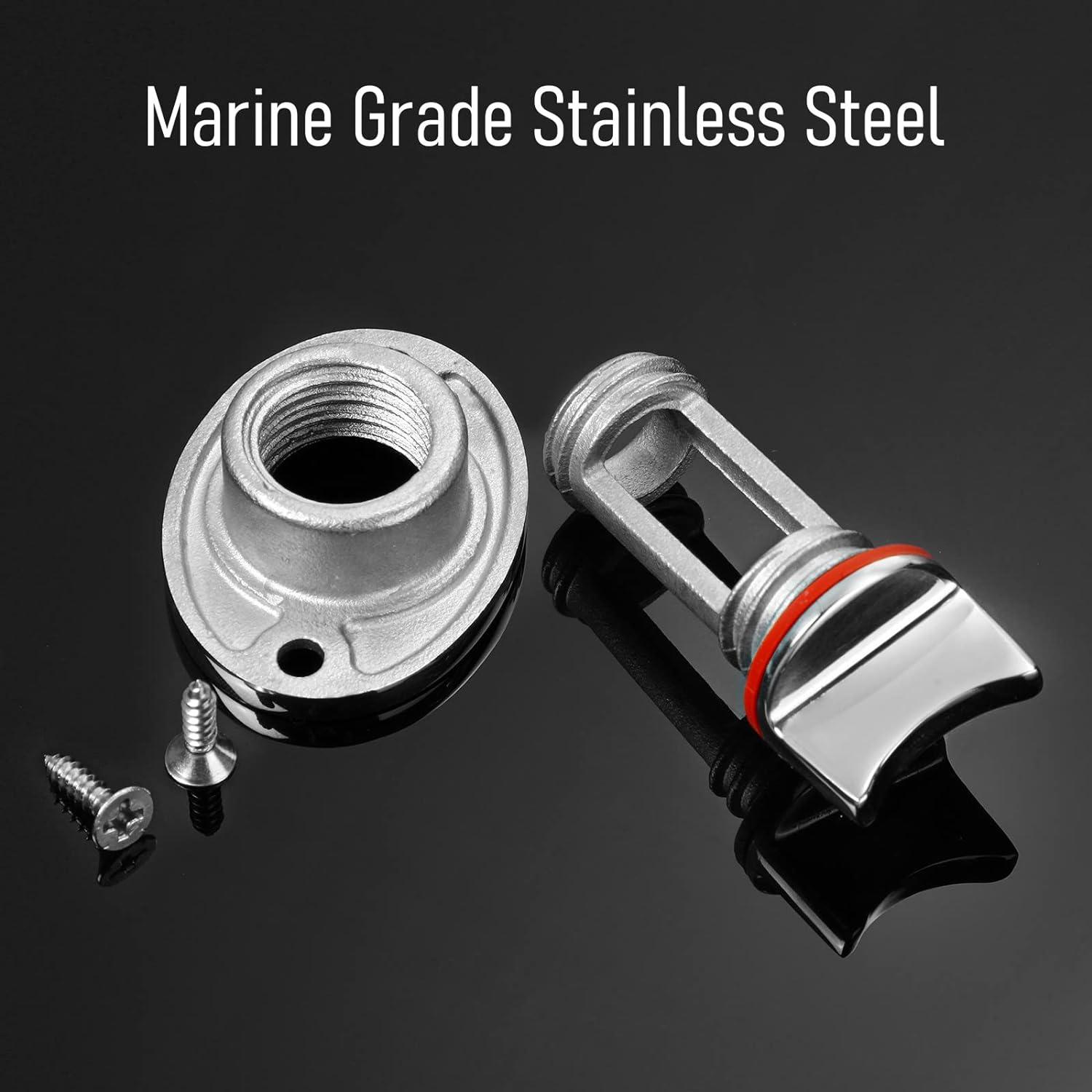 Stainless Steel Oval Garboard Transom Boat Drain Plug Kit - 2 Pack, 1 ...