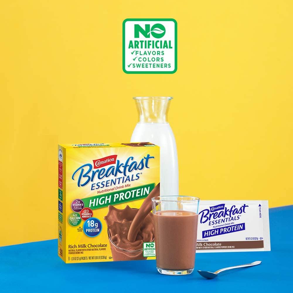 Carnation Breakfast Essentials High Protein Powder Drink Mix Rich Milk ...