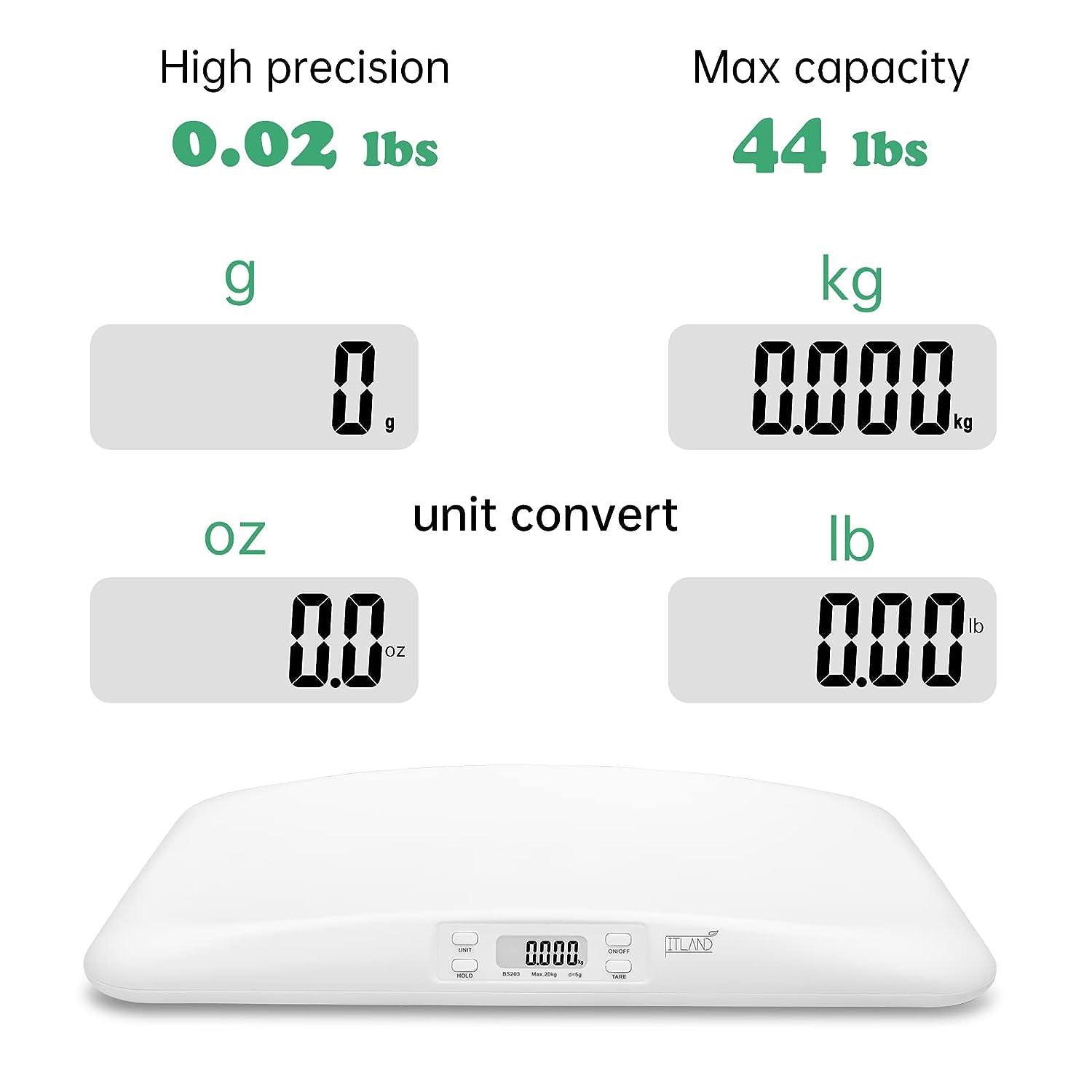 FITLAND Baby Scale Pet Scale 44lb Rechargeable Digital Infant Scale ...