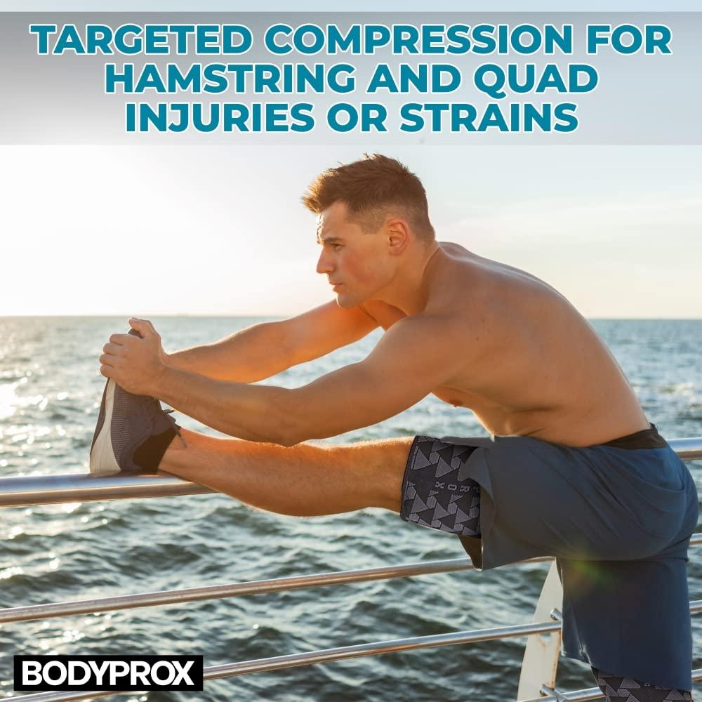 Bodyprox Thigh Compression Sleeve (1 Pair) - Adjustable Hamstring ...