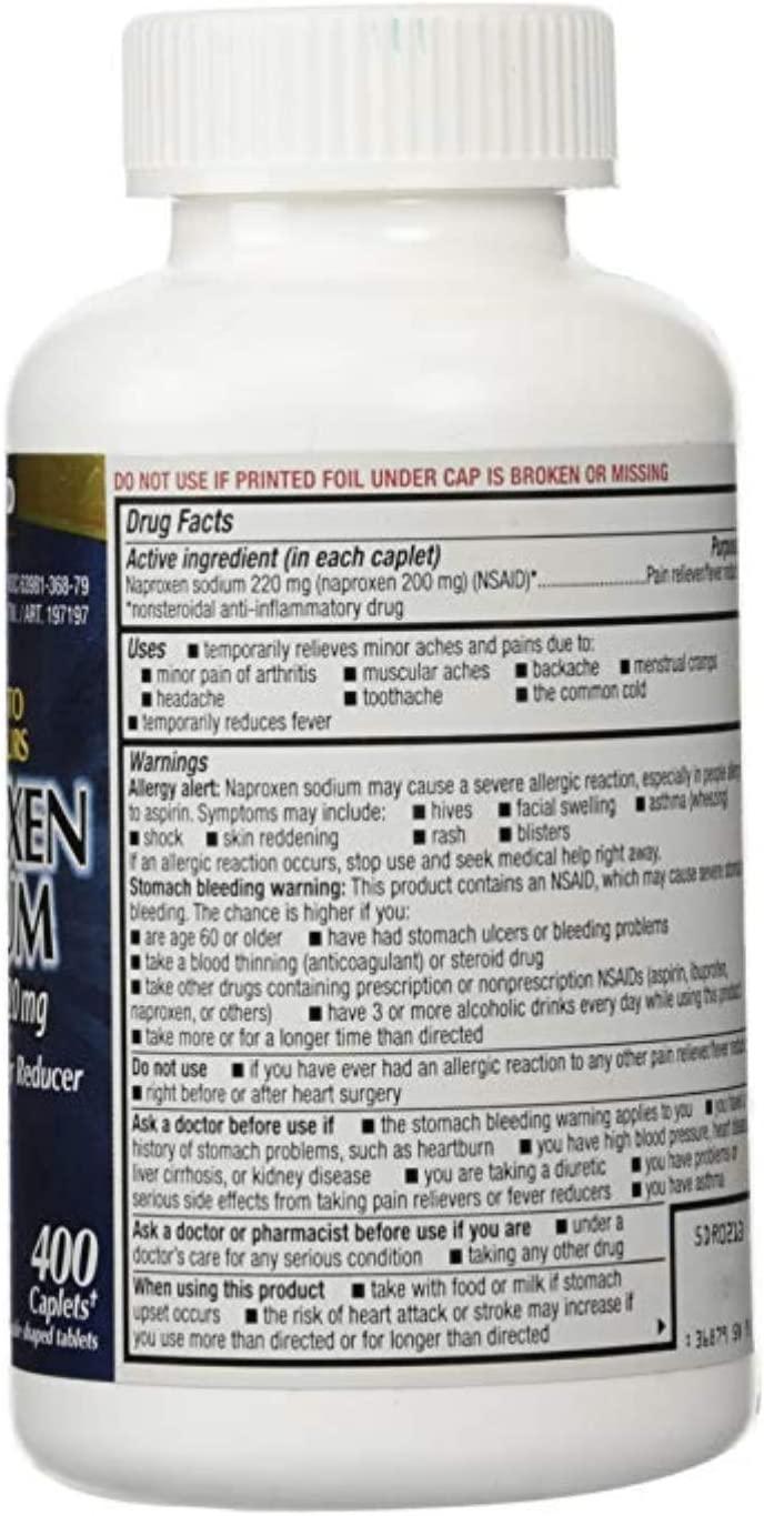 Naproxen Sodium 220mg - 400 Caplets | Pain Relief | Fast-Acting Formula
