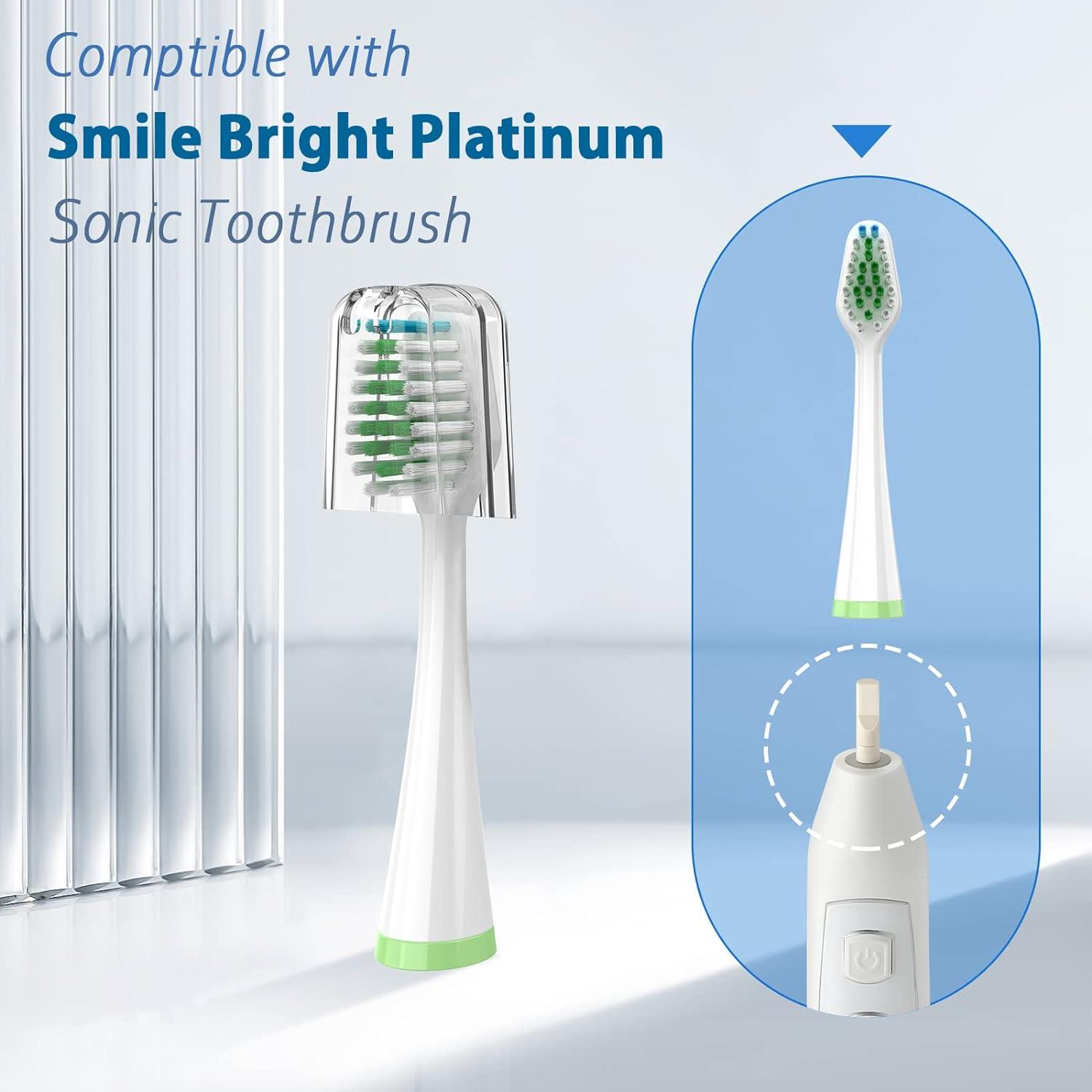 Smile Bright Platinum Sonic Electric Toothbrush Replacement Brush Heads ...