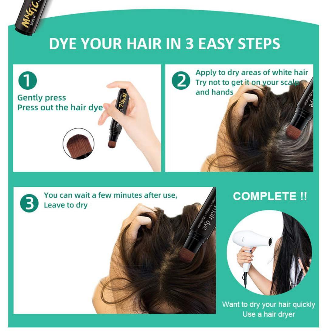 gowwim Root Touch Up Pen - Semi-permanent Dark Brown Hair Dye for Gray ...
