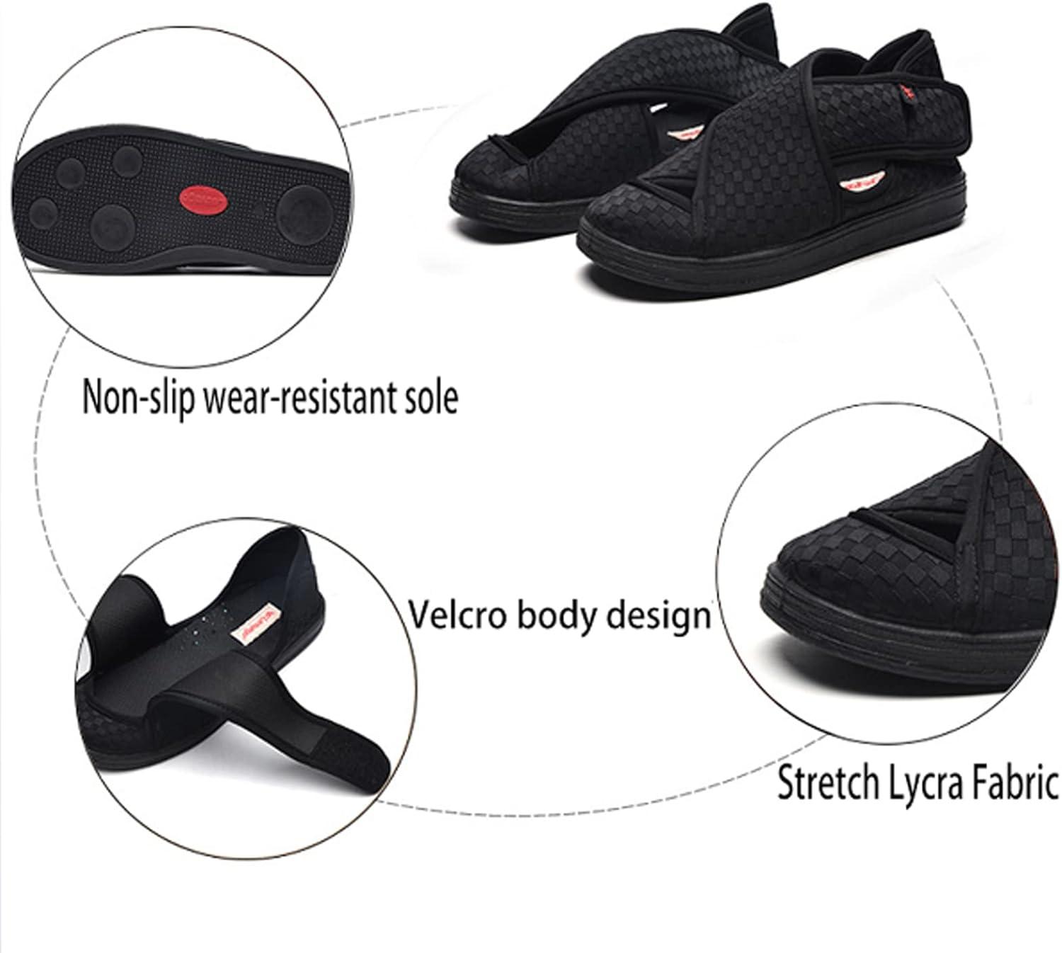 KXSM Extra Wide Shose Diabetic Slippers Fit Home Shoes Comfy Pen Toe ...