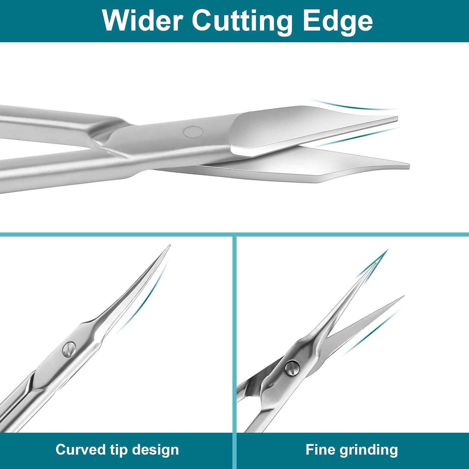Diesisa Extra Fine Curved Cuticle Scissor 2 Pack - Stainless Steel ...