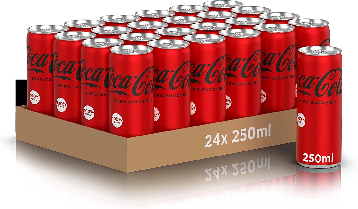 Coca-Cola ZERO Sugar 250ml x 24 Slim Cans No Sugar Coke Cans Cola 250 ml (24 Count) | Buy Now ...