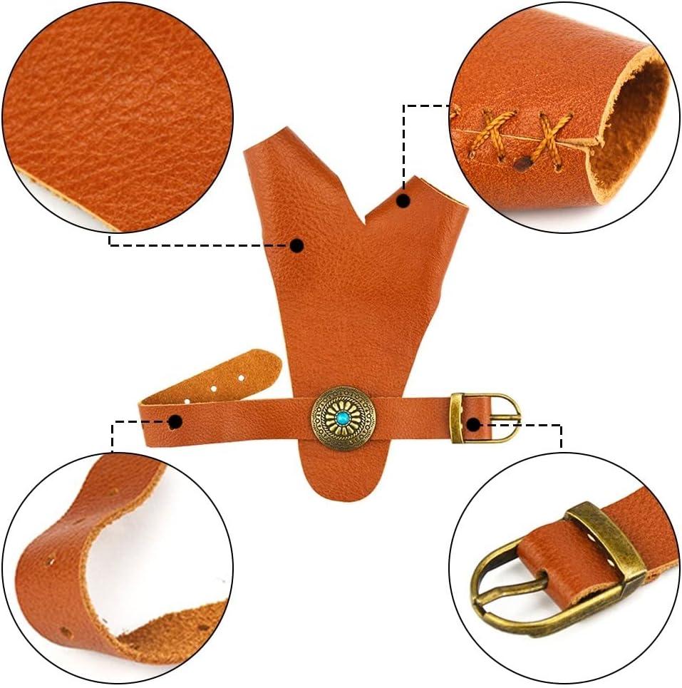 DONGKER Archery Cowhide Two-Finger Glove Handguard for Traditional ...