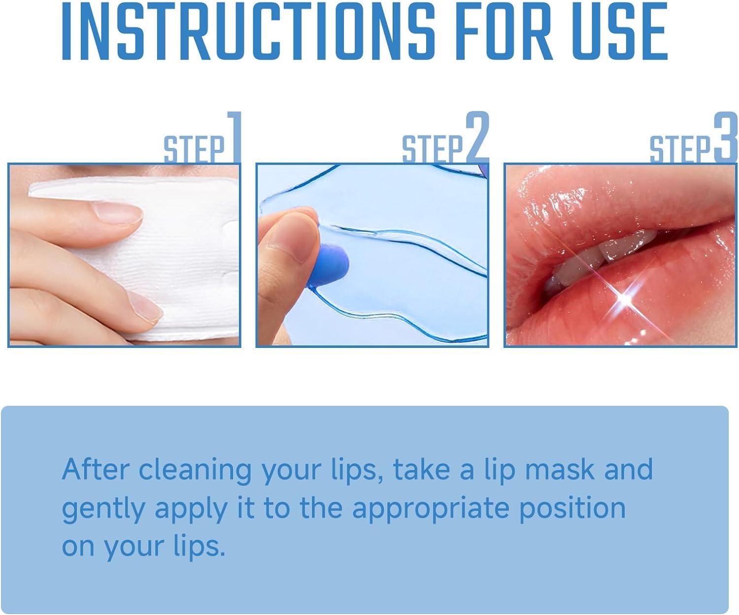 Collagen Lip Mask Pink Moisturizing Lip Patch Natural Collagen Lip Mask ...