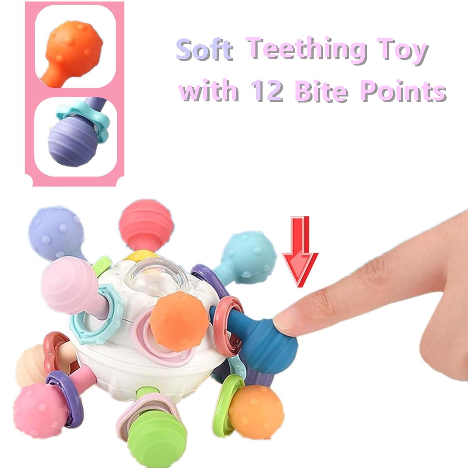 Soft Silicone Baby Biting Toys & Rattles | Sensory Educational Balls ...
