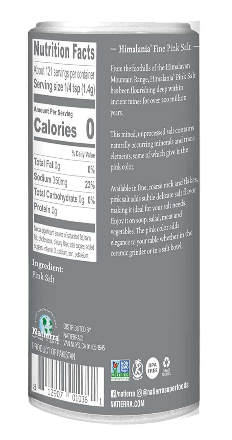 Natierra Himalania Pink Salt Shaker - 6 Oz Fine Himalayan Salt (Pack of ...