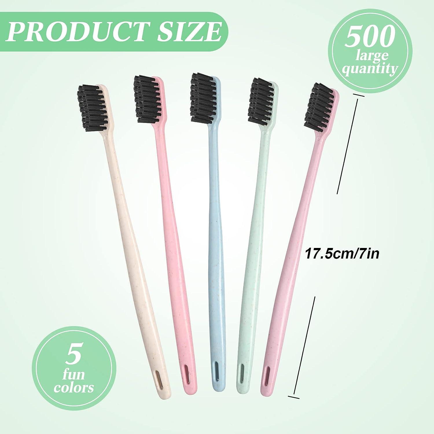 500 Pcs Disposable Toothbrushes - Individually Wrapped Set for Adult ...