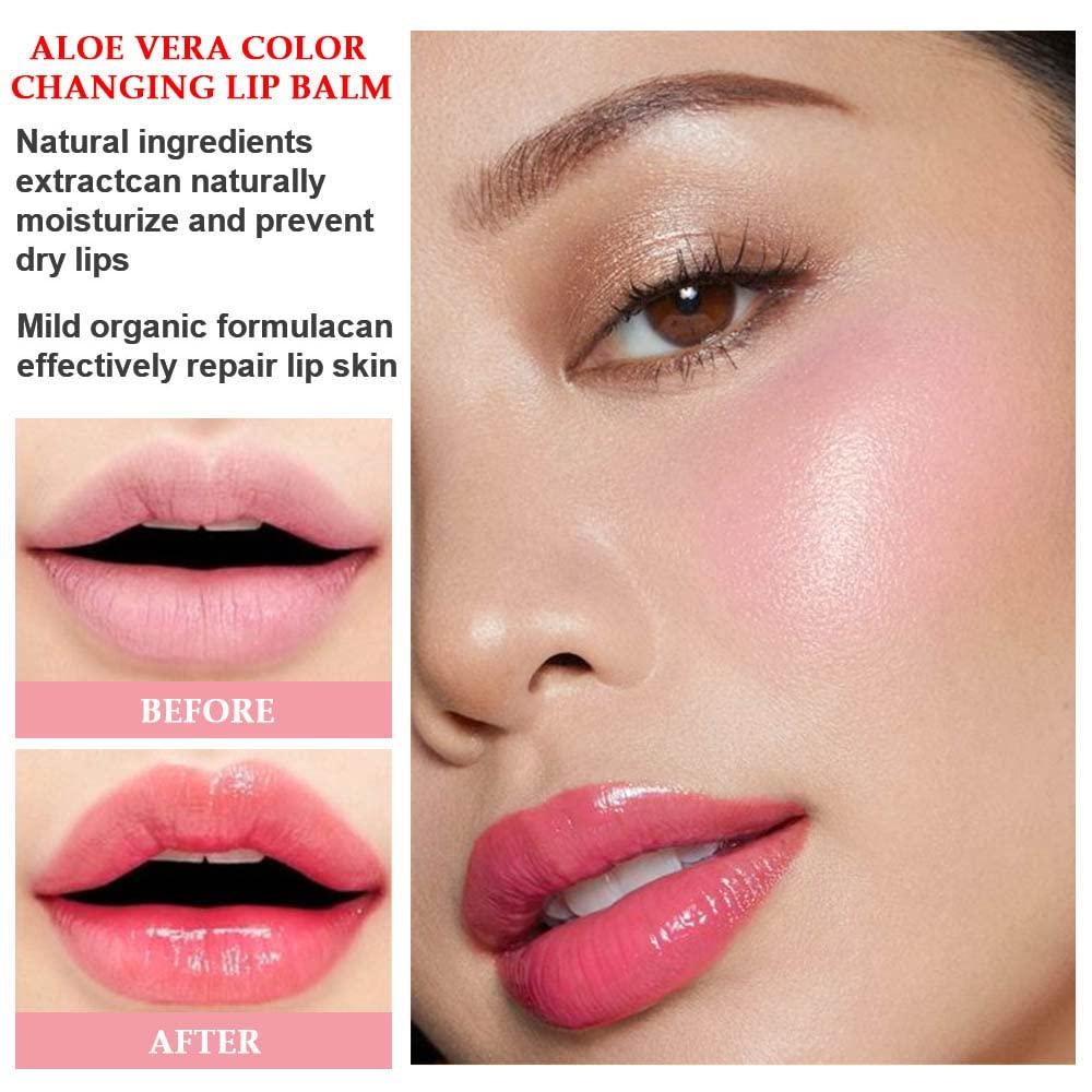 3Pcs Aloe Vera Tinted Lip Balms PH Lip Color Change Stain Gift Set ...