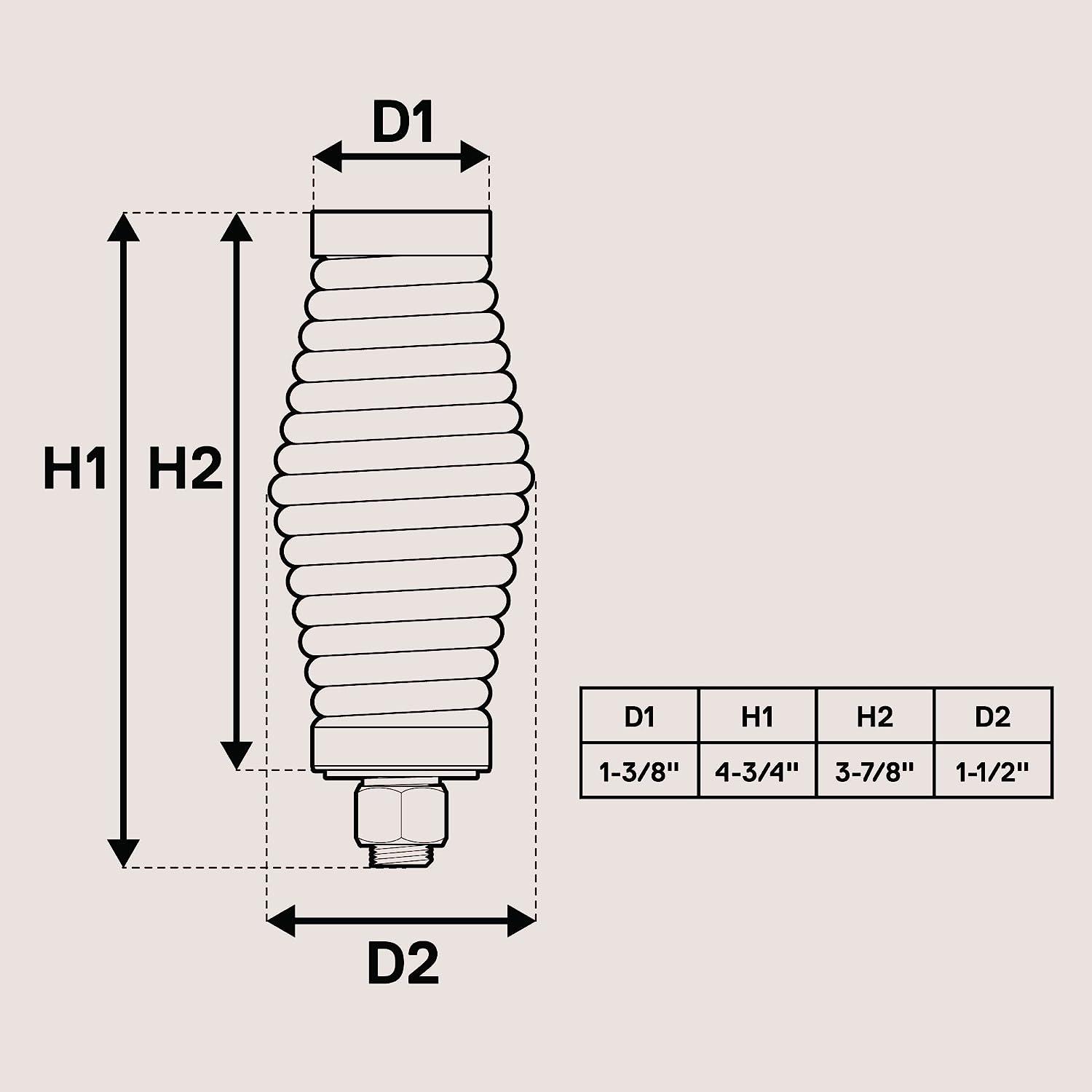 2pc Heavy-Duty Barrel Spring Mounting Base Black-Finish 6mm Spring 1/2 ...