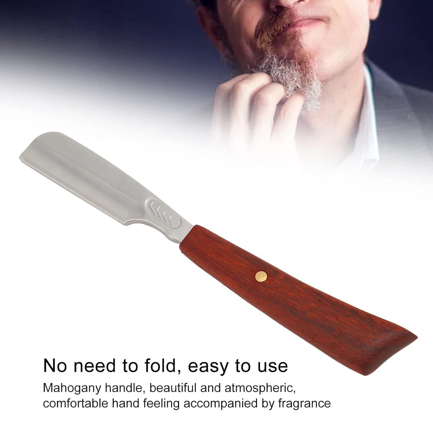 Premium Straight Edge Razor with Zinc Locking Mechanism - Mahogany ...