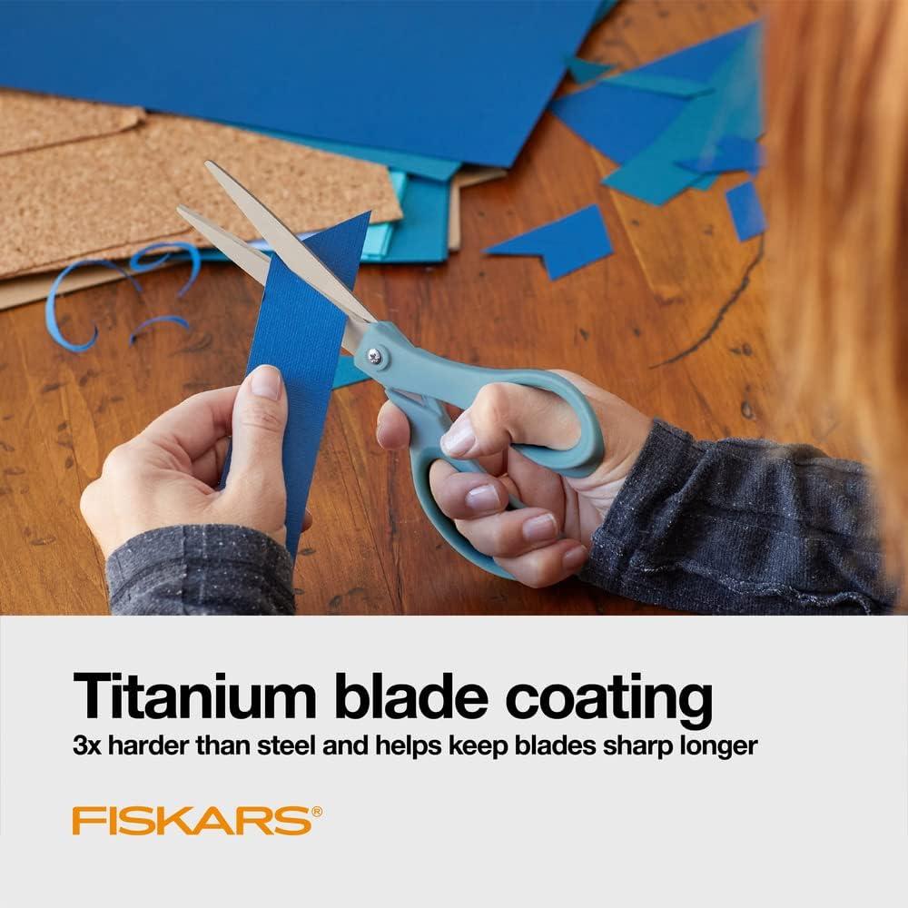 Fiskars Crafts Purpose Titanium Softgrip Fiskars Scissors 3 Pack Blue ...