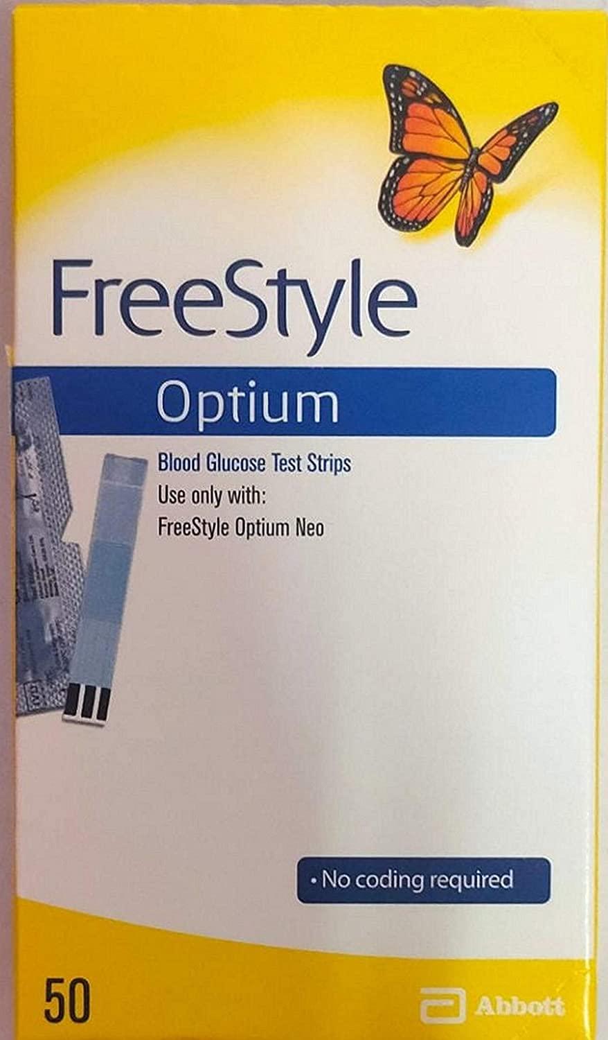 Freestyle Optium Neo Test Strips 50 - Accurate Blood Glucose Testing ...