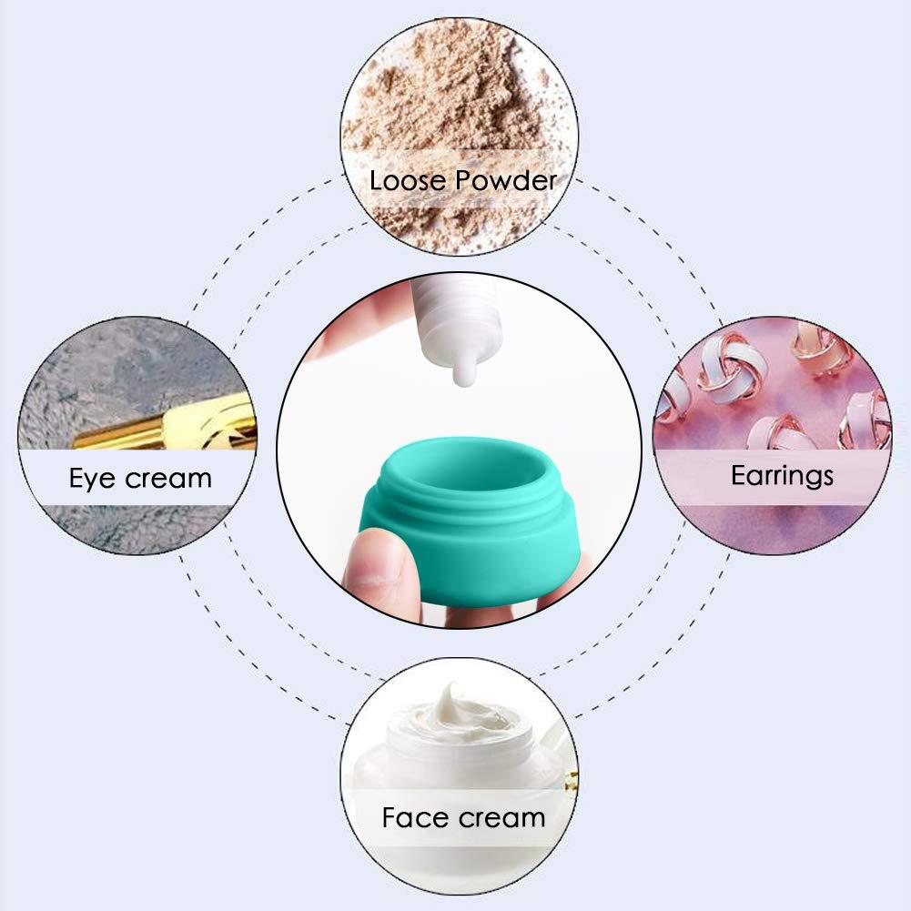 Travel Containers Set - Silicone & PP Cream Jars for Toiletries - Leak ...