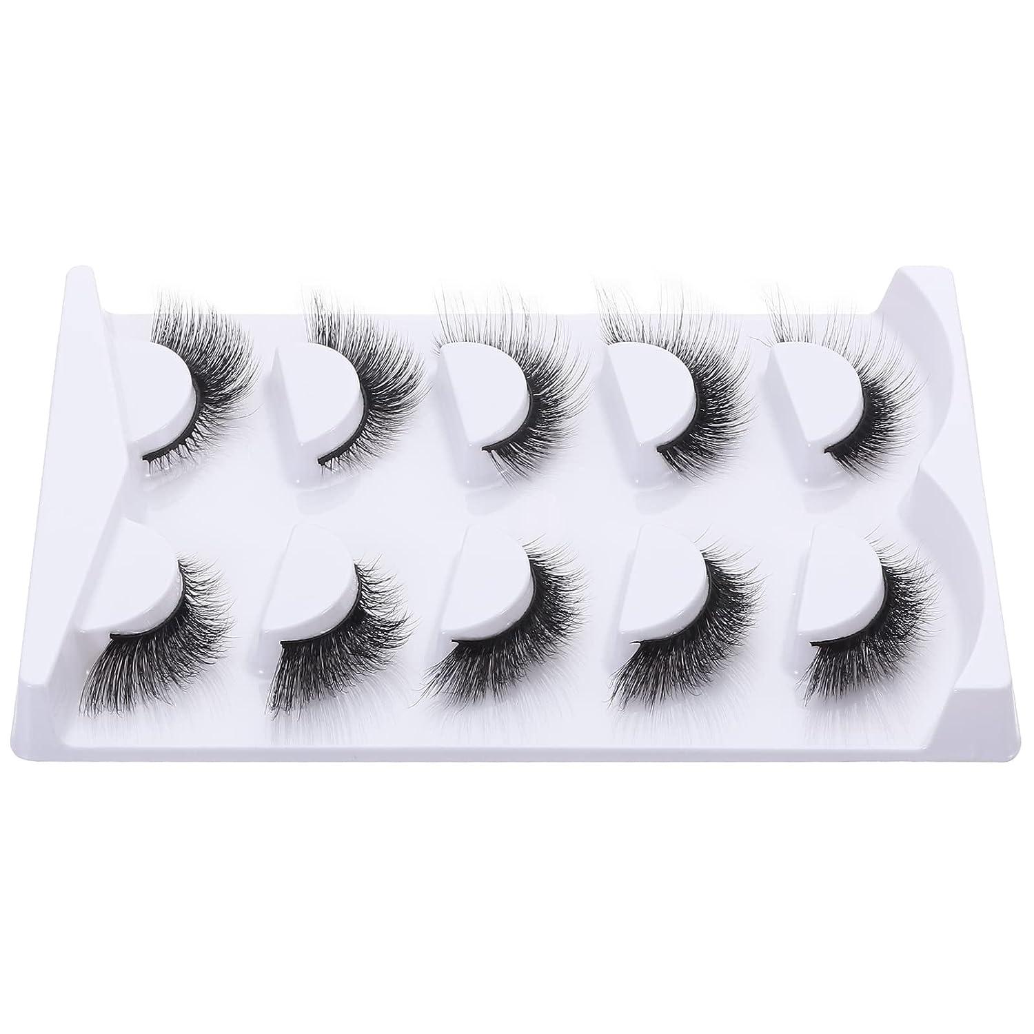 gootrades Cat Eye Eyelashes - 5 Pairs 3D Faux Mink False Winged L Curl ...