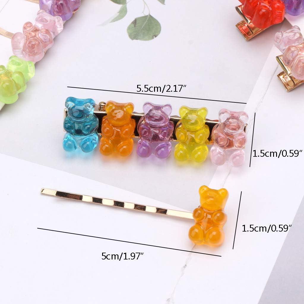 FEIlei Mixed Cartoon Panda Bear Hair Clips Barrette Gummy Bear Candy ...