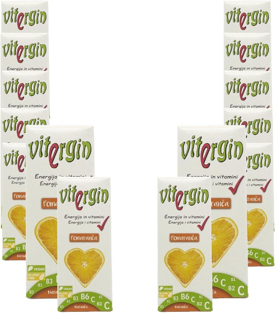 VITERGIN Orange Vitamin Sweets - Spicy Citrus Flavour in 12 Packs (20 ...