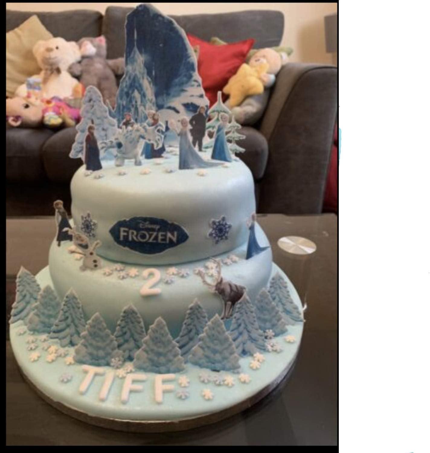 Personalised Elsa Anna Stand Up Edible Wafer Cake Decorating party ...