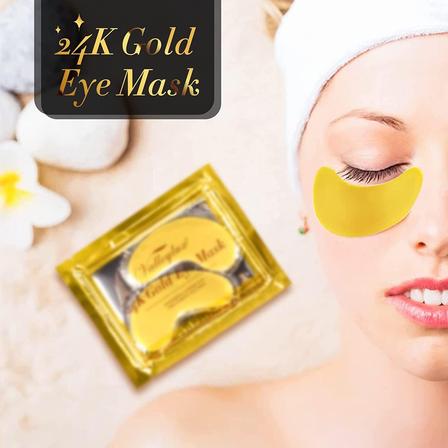 24k Gold Eye Mask 20 PC Gel Pads - Collagen & Hyaluronic Acid Under Eye ...