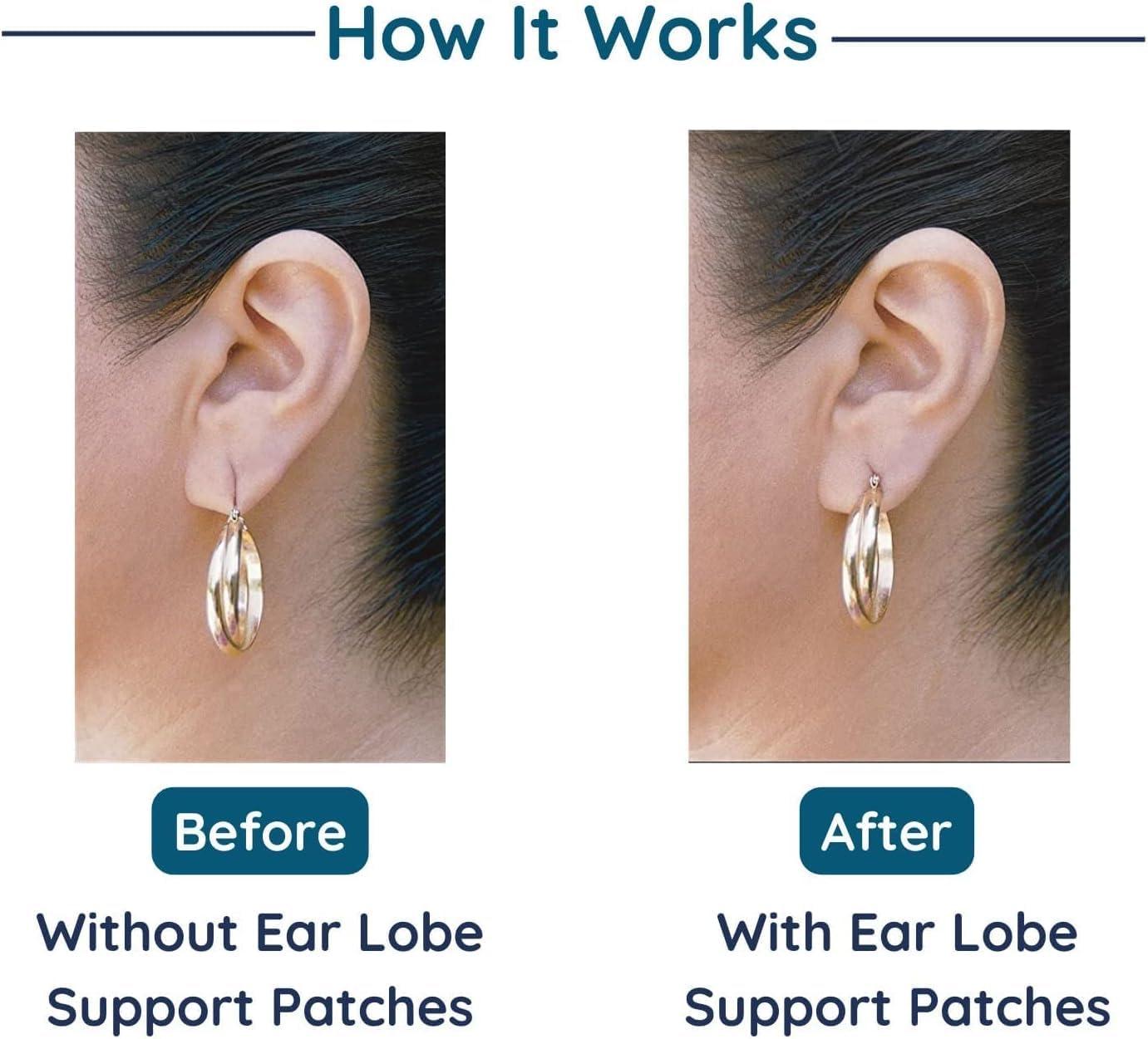 Ear Lobe Support Patch- Pack of 60, 6 Sheets for Heavy Earrings ...