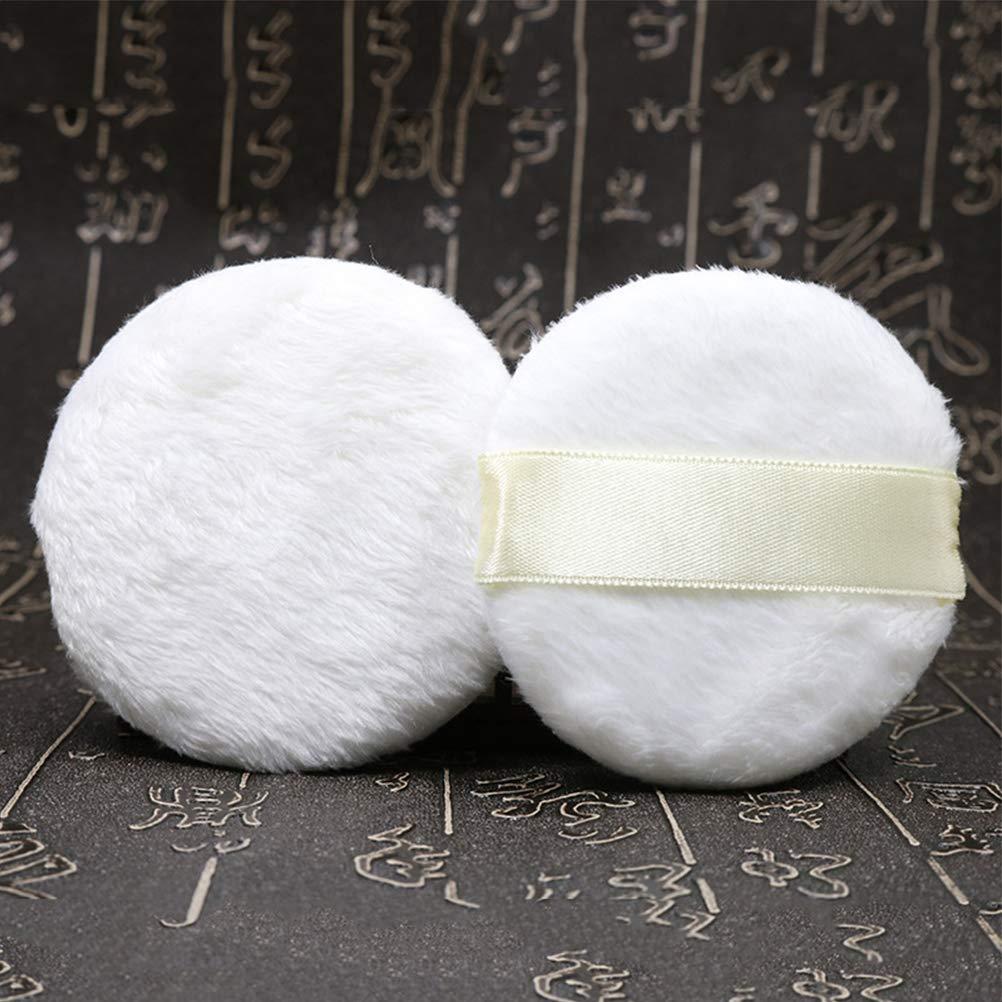 Frcolor 3 Pieces Soft Fluffy White Sponge Puffs - Round Cosmetic Powder ...