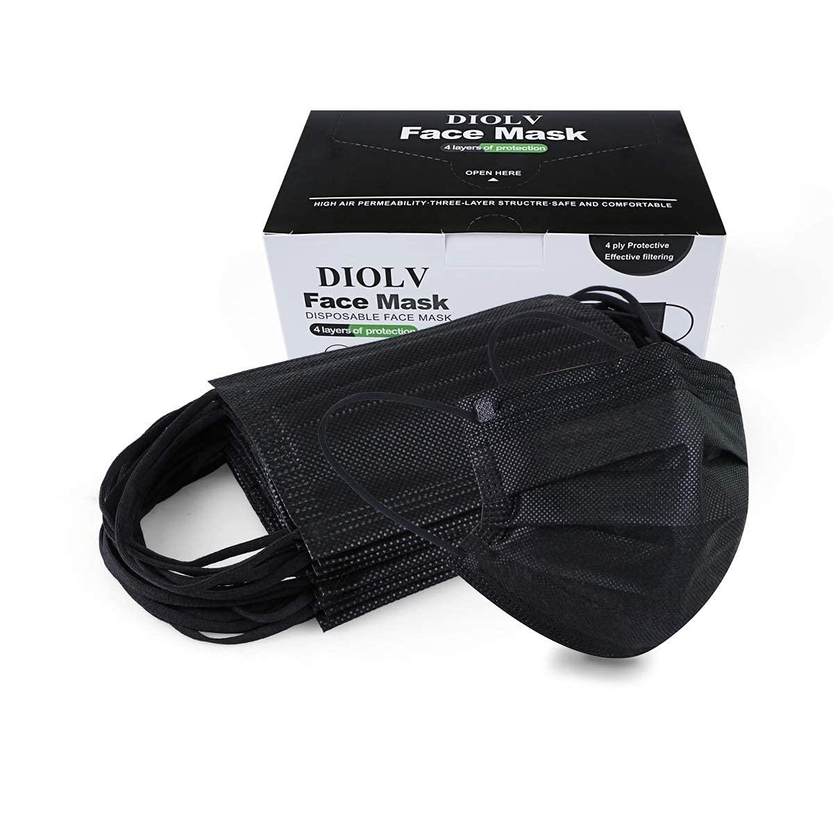 DIOLV 50 Pcs Kids Disposable Face Masks 4-PLY Breathable Masks Small ...