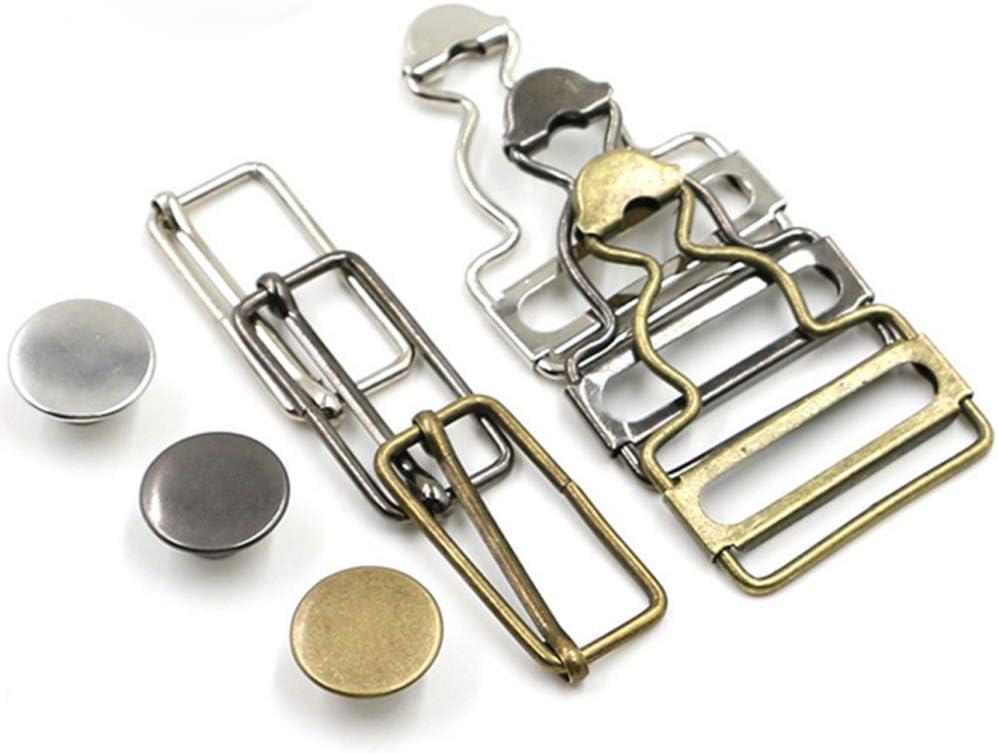 6 Sets Overall Buckles Metal Suspender Replacement Buckles with ...