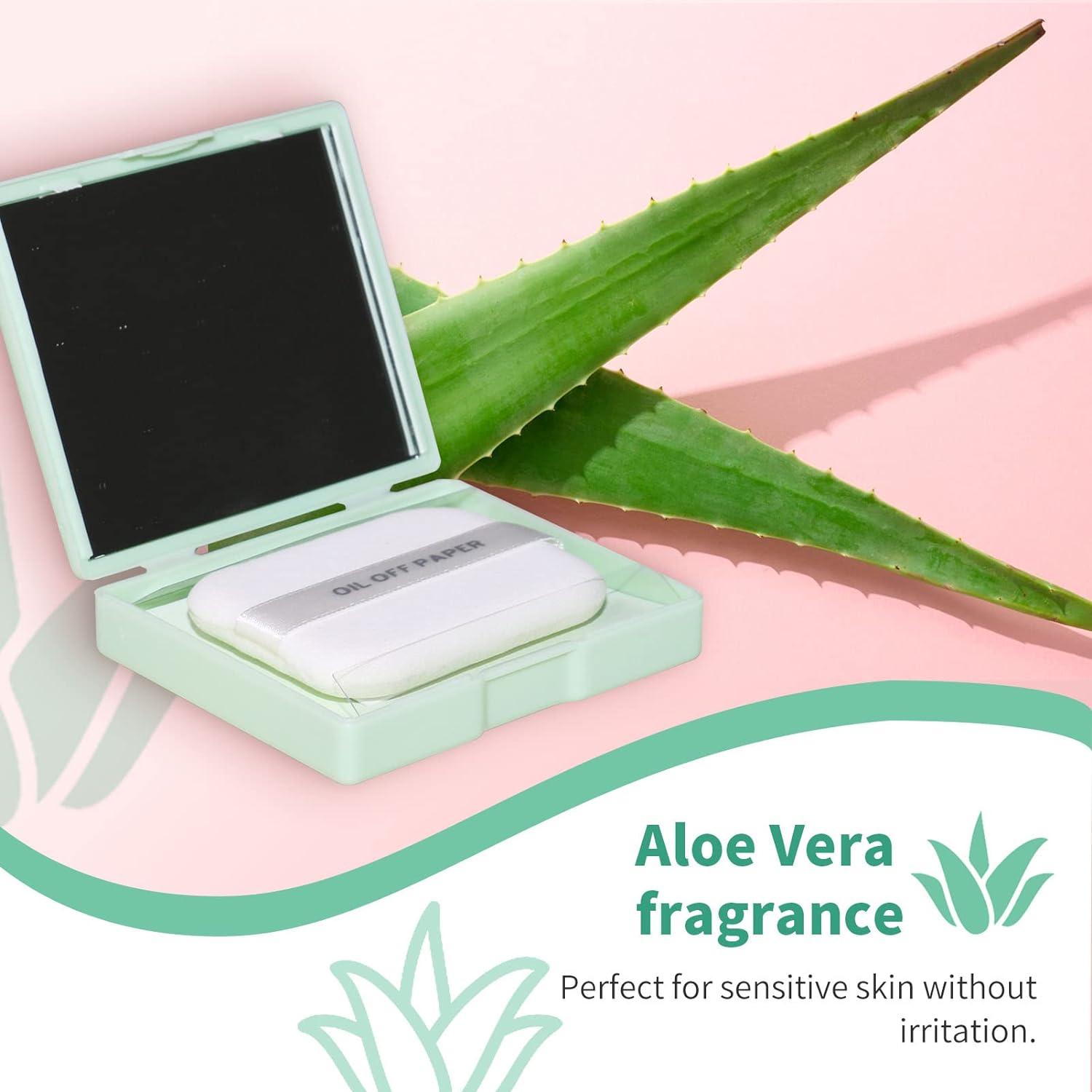 480Pcs Face Oil Blotting Sheets with Mirror Case and Powder Puff (80 ...