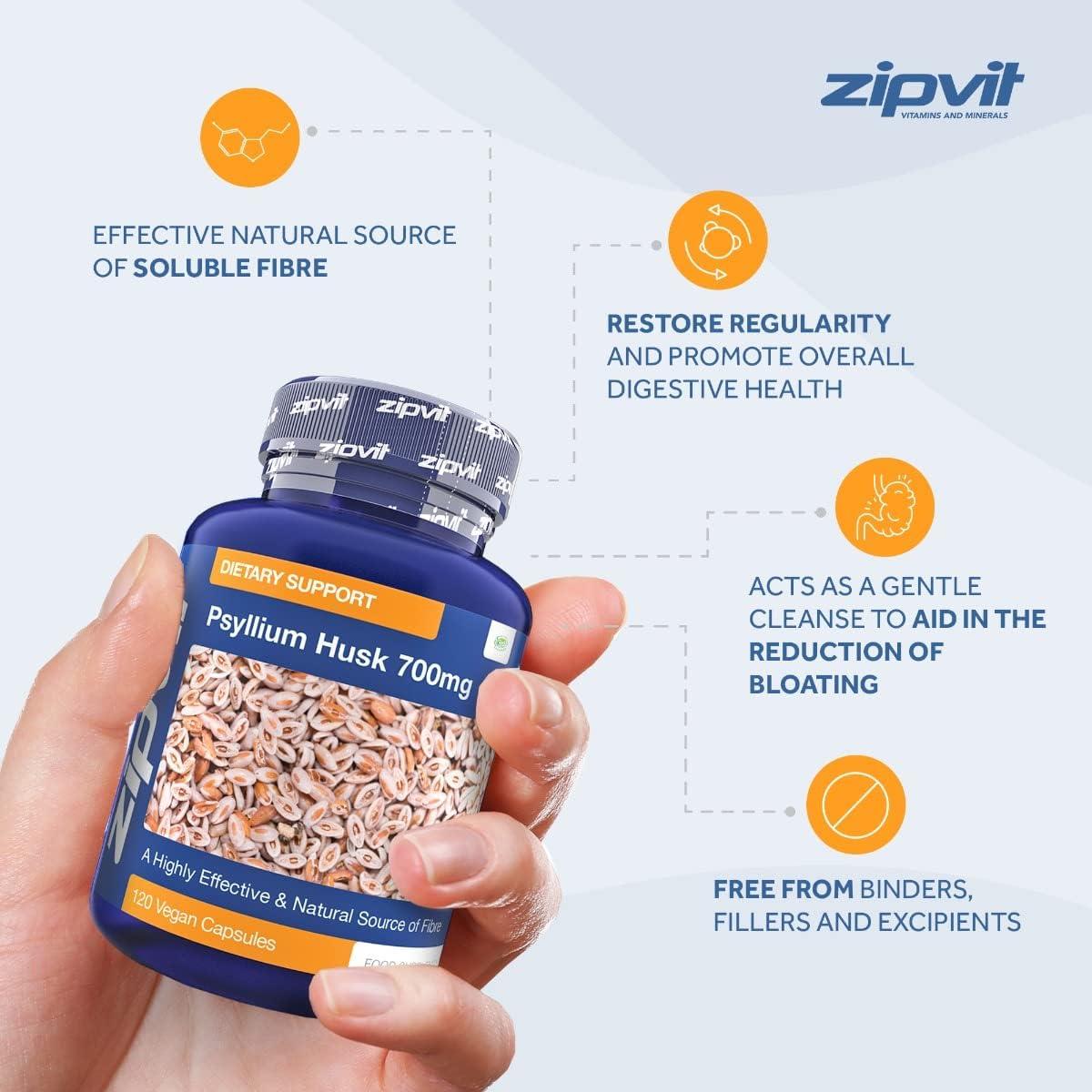 Psyllium Husk Capsules - 120 Vegan Capsules, 700mg Psyllium Husk Powder ...