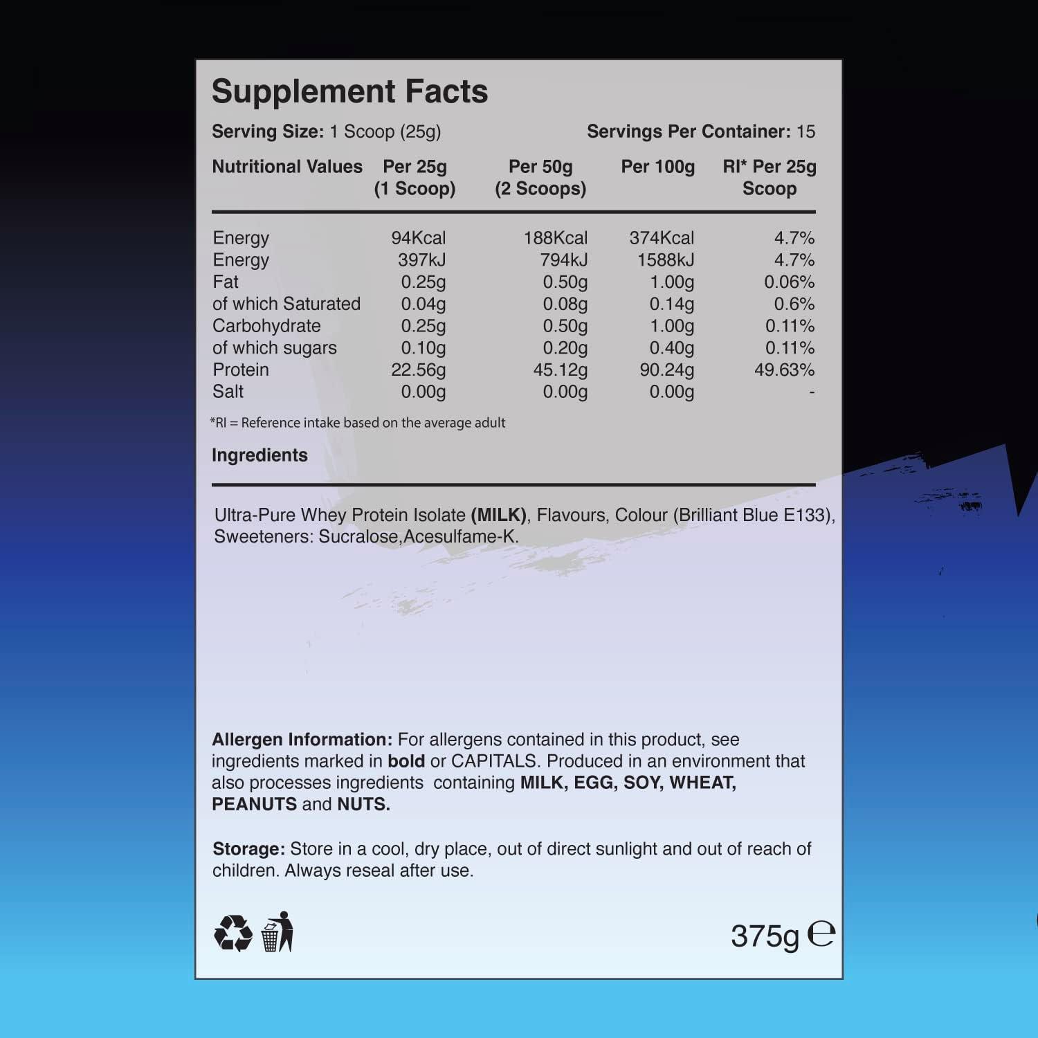 Warrior Fruity Clear Whey Isolate Protein Powder - Blue Raspberry ...