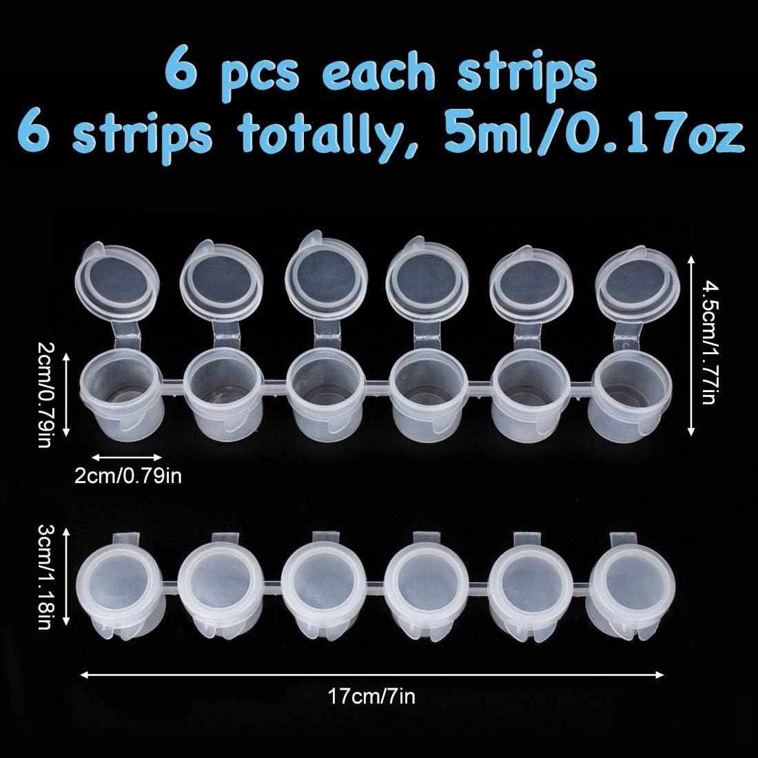 36 Empty Paint Pots with Lids 5 ml/0.17 OZ Clear Empty Storage Paint ...