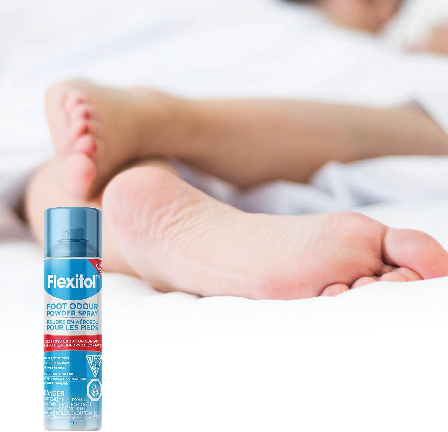 Flexitol Foot Odour Powder Spray for Smelly Feet (143g)