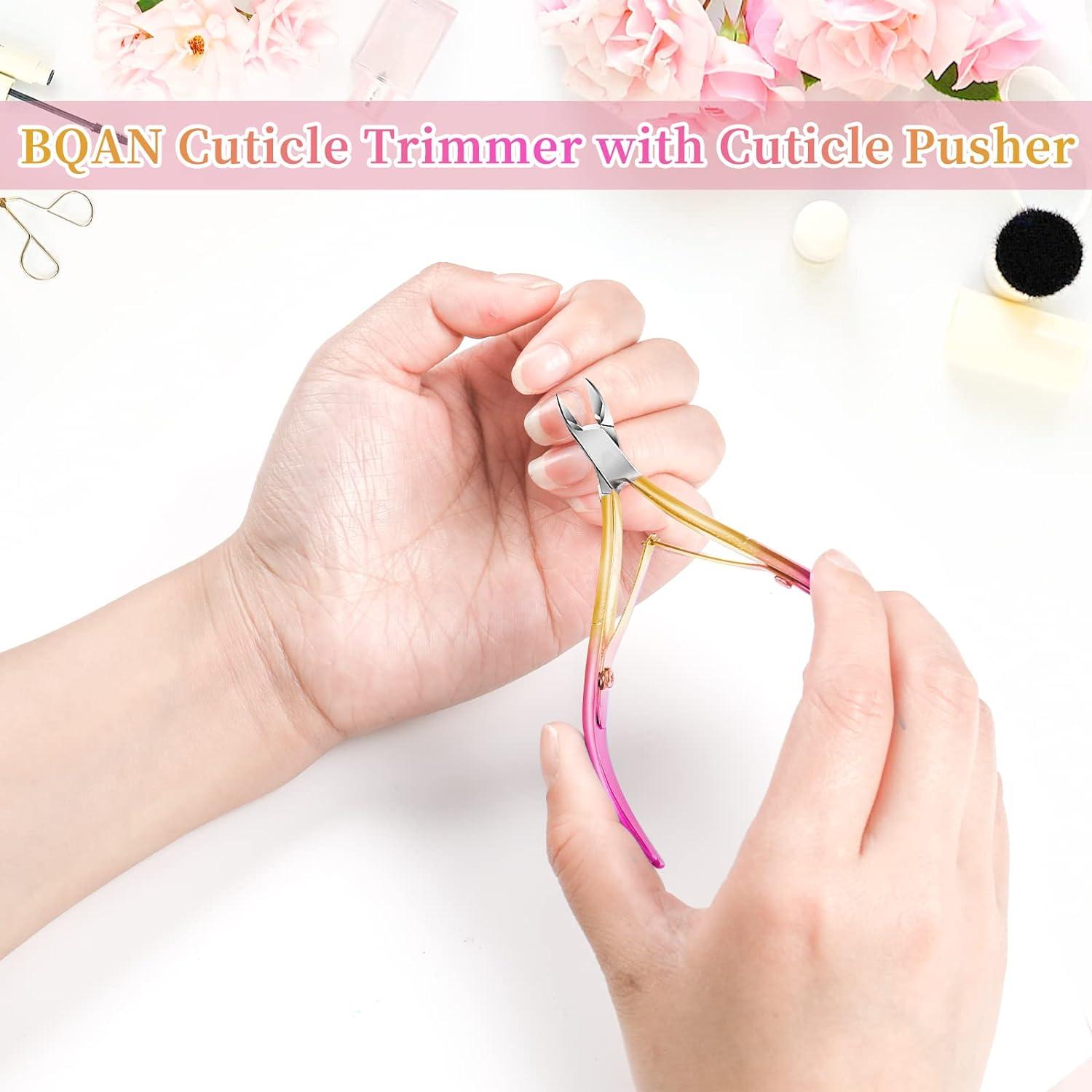 Gold Pink Cuticle Trimmer Set - Nail Scraper, Dead Skin Clipper ...