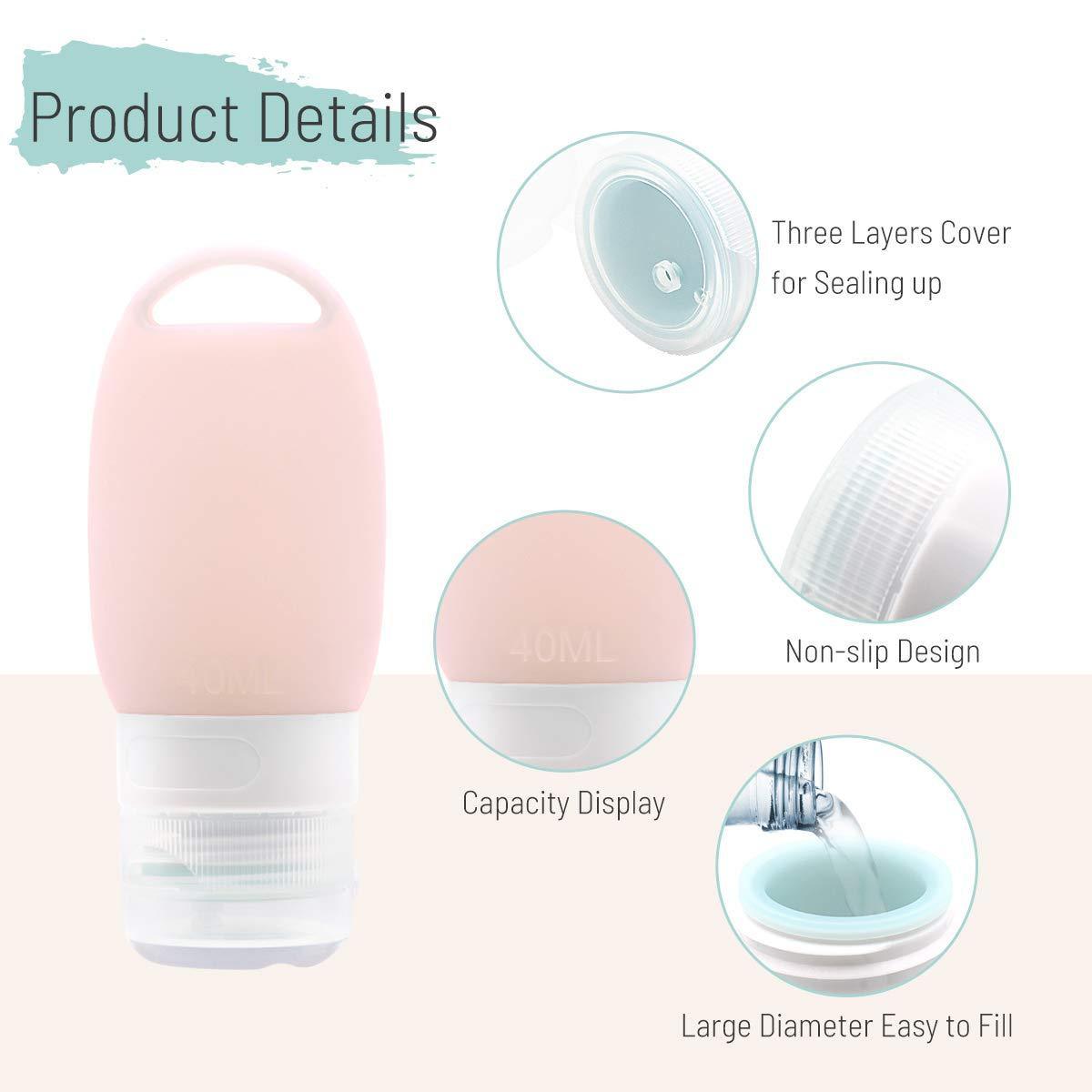Veroyi Leak Proof Silicone Travel Bottles - Set of 3 Squeezable Travel ...