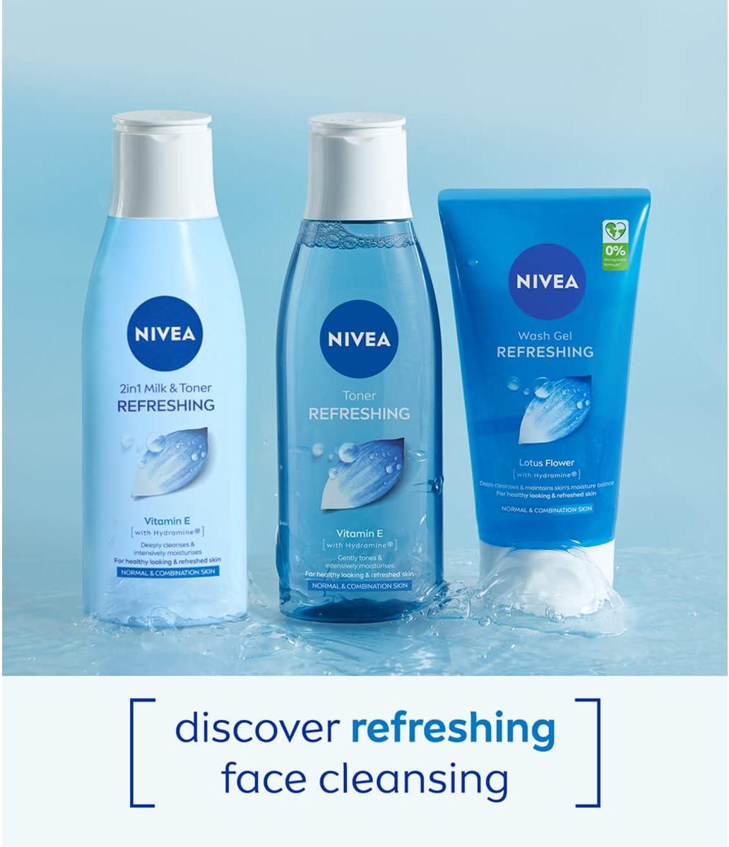 NIVEA Refreshing Wash Gel (150ml) with Lotus Flower - Deep Cleansing ...