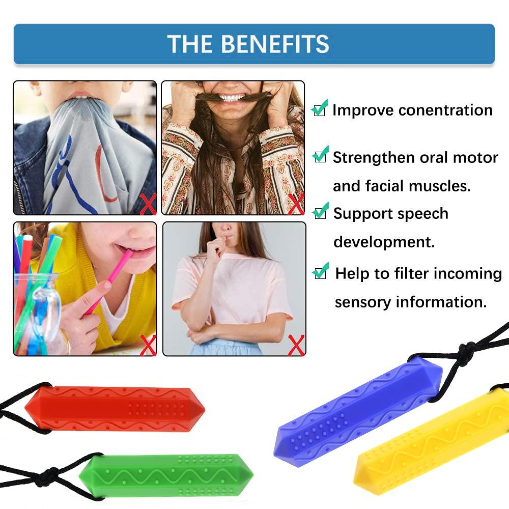 Sensory Chew Necklace - Diamond Shape, Food Grade Silicone for Autistic ...