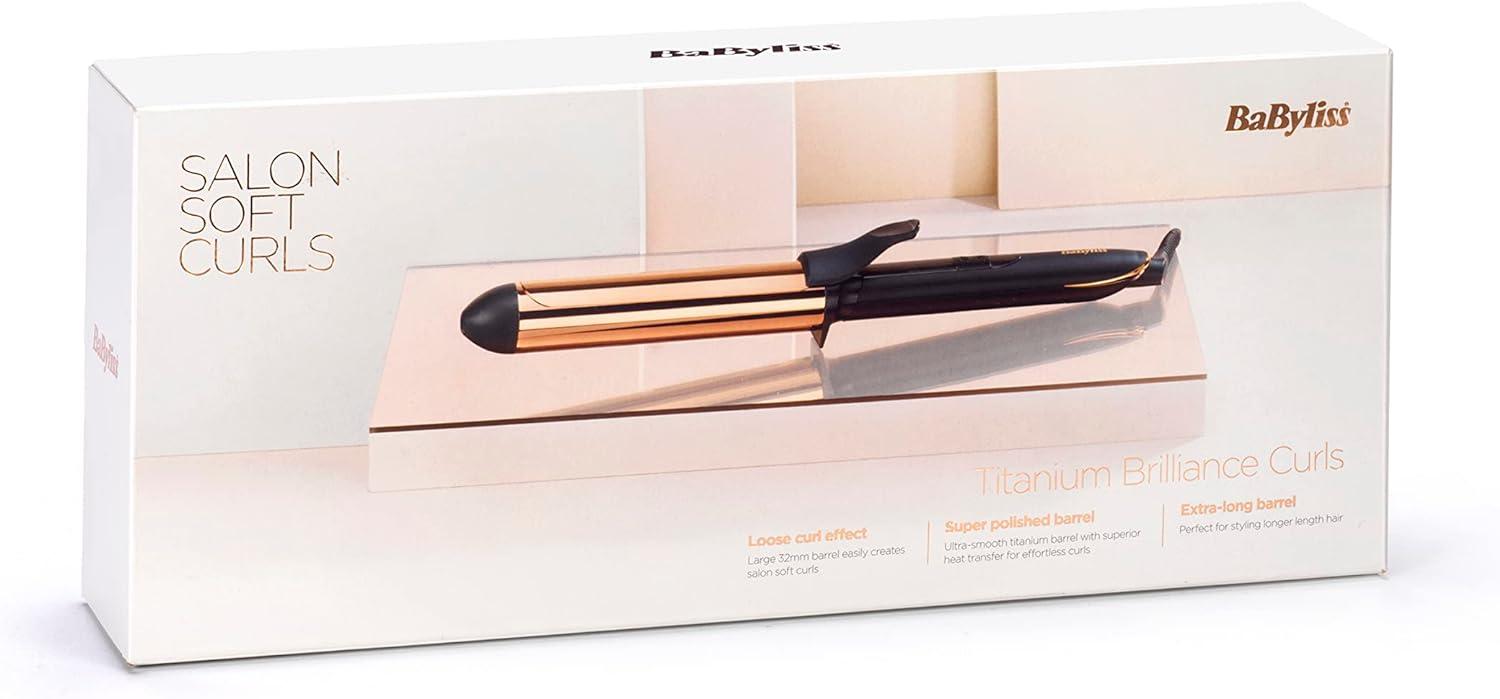 BaByliss Titanium Brilliance 32mm Curling Tong - Professional Hair ...
