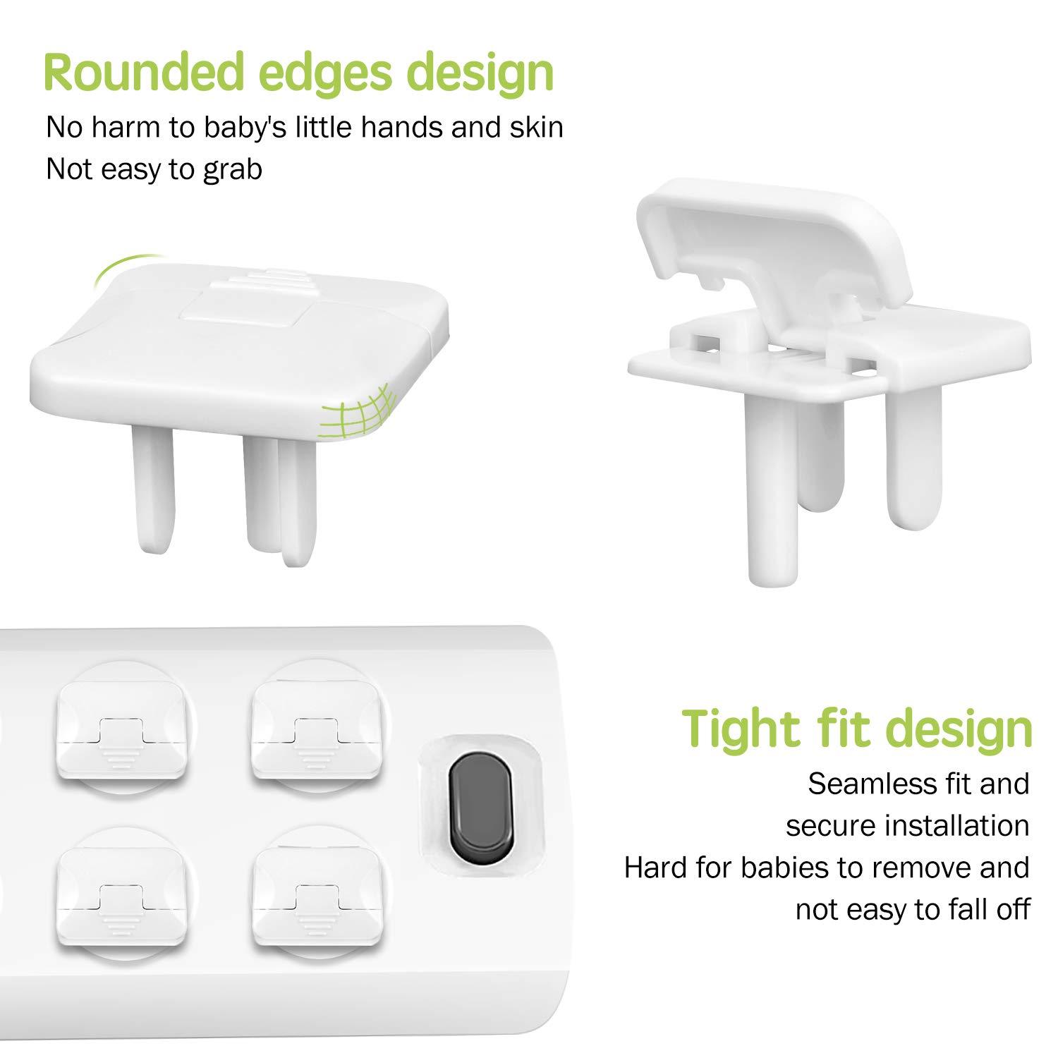 Childproof Outlet Covers (50 Pack) with Hidden Pull Handle - Prevent ...