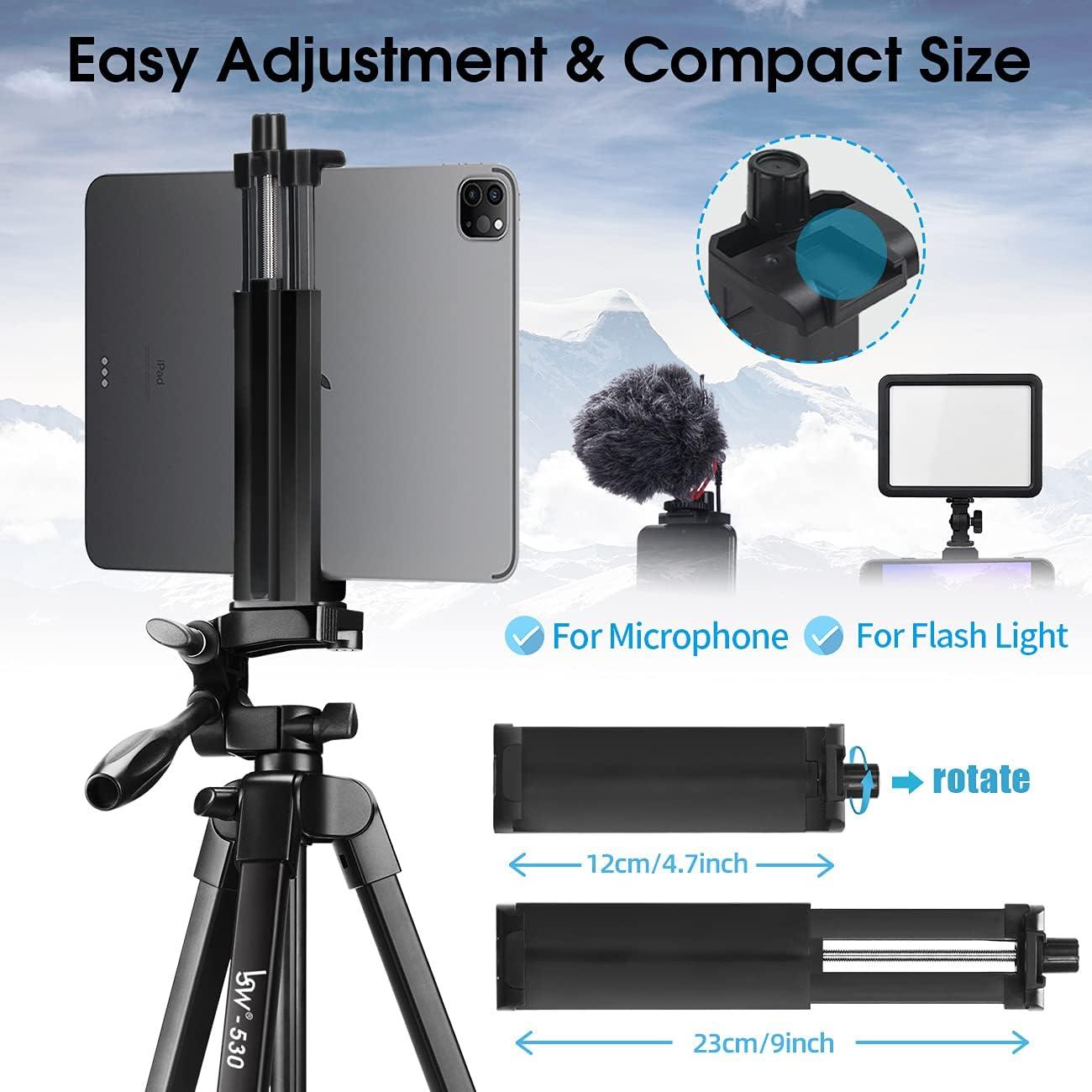 Lusweimi 60-Inch Camera Tripod for iPad Pro, iPhone & Tablet | iPad Pro ...