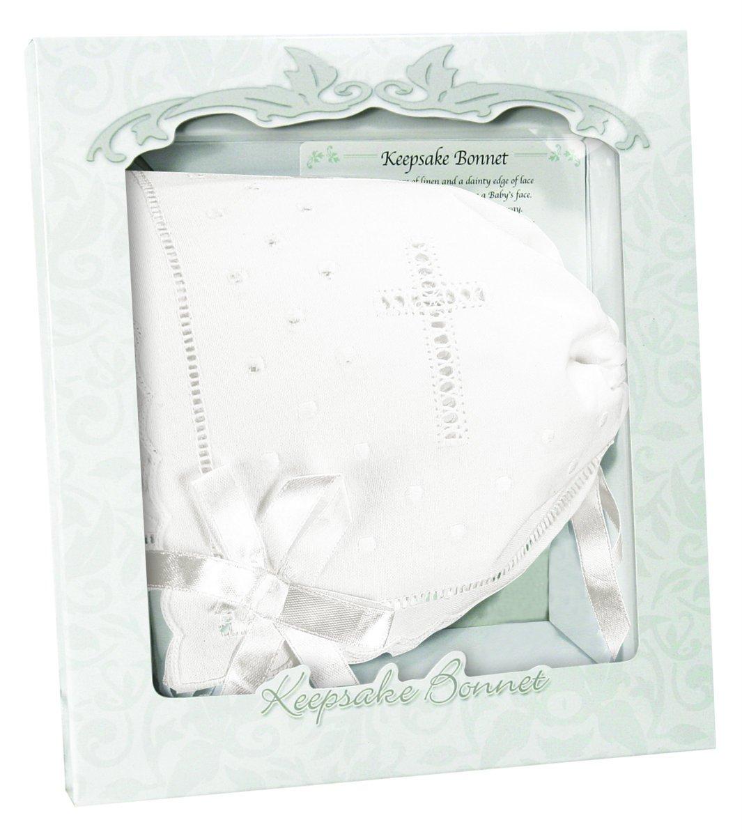 Stephan Baby Keepsake Cutwork Handkerchief Christening Bonnet | White ...