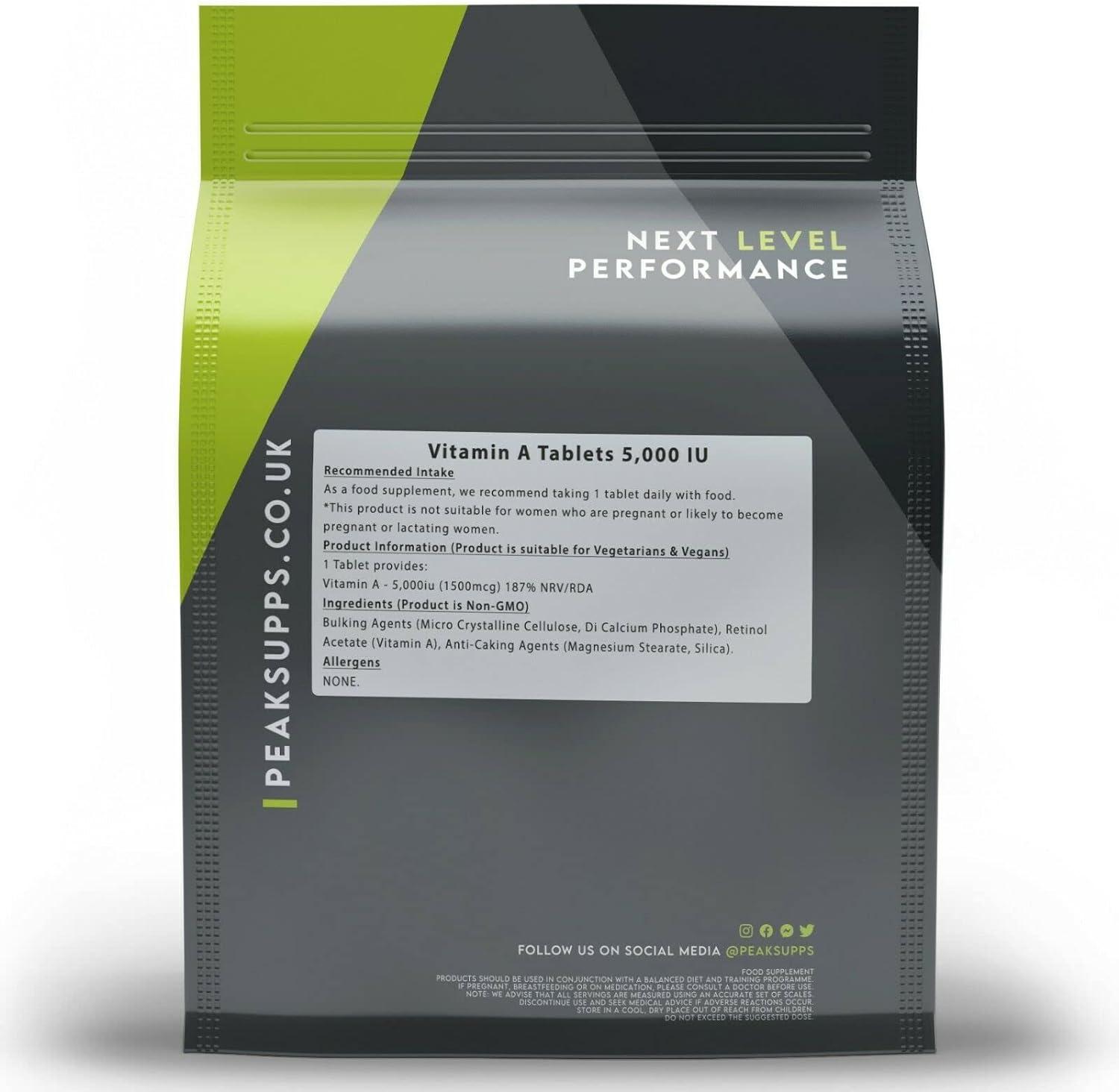 High Potency Vitamin A Tablets 5000 IU (1500mcg) - 180 Tablets ...