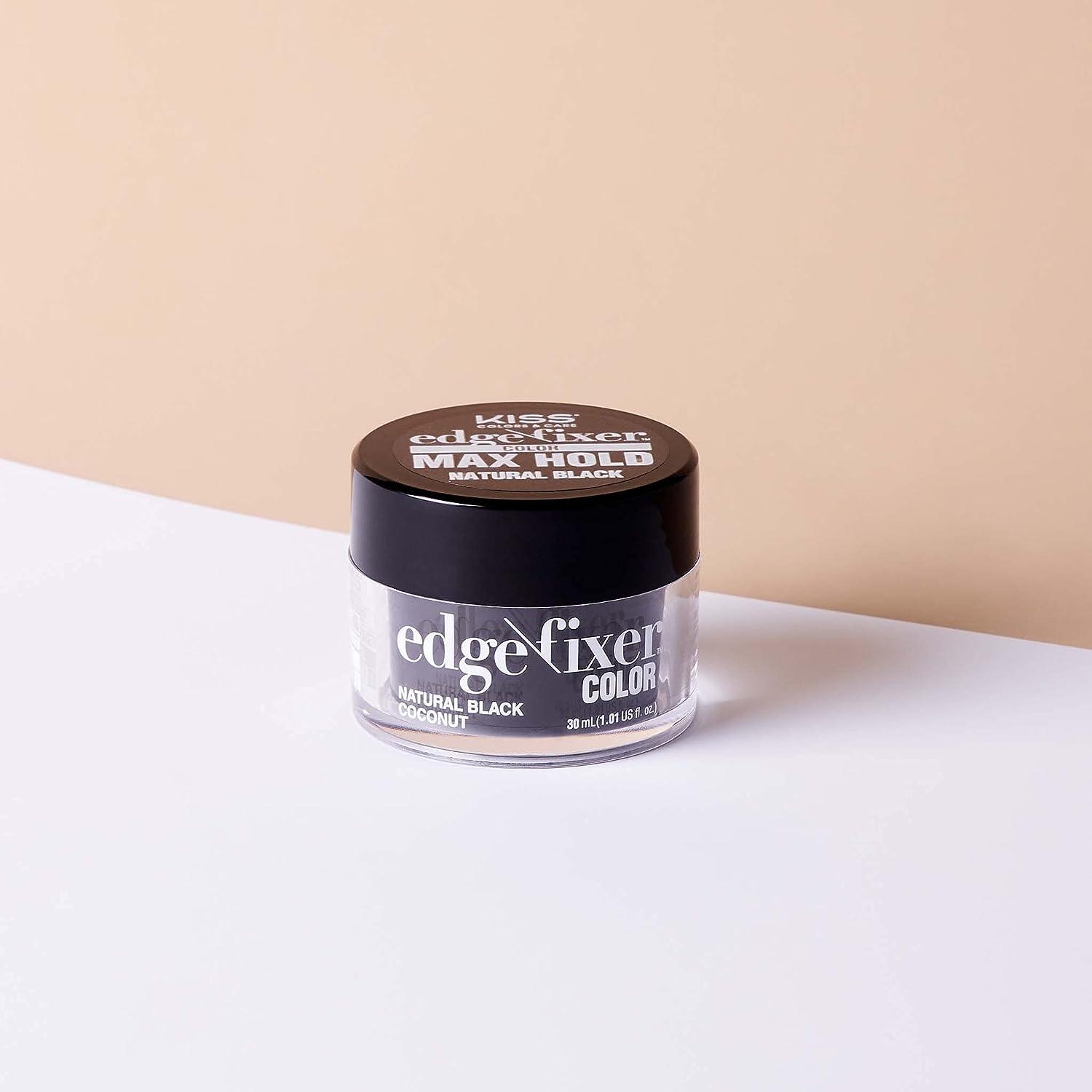 KISS Edge Fixer Color 24 HR Max Hold Natural Black - 30mL | 100% Gray ...