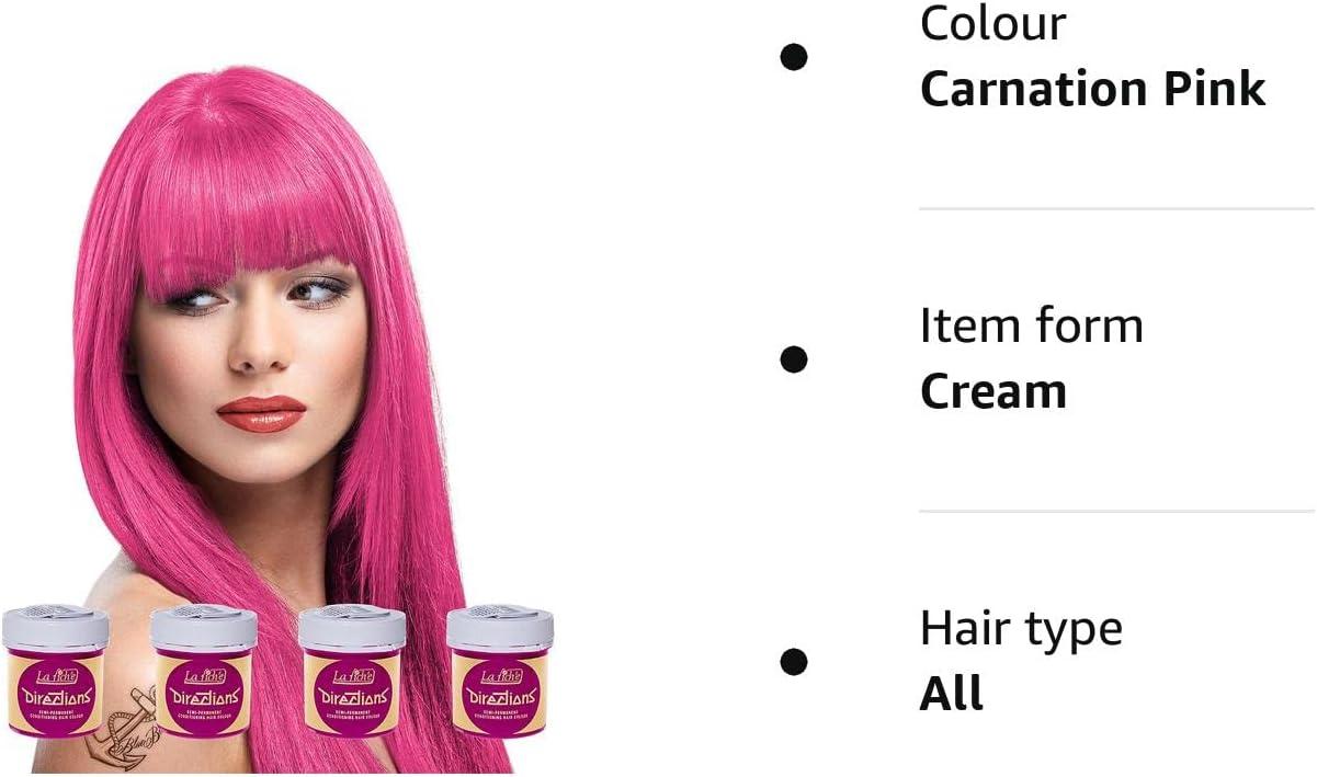 4 x La Riche Directions Semi-Permanent Hair Color 88ml Tubs - CARNATION ...