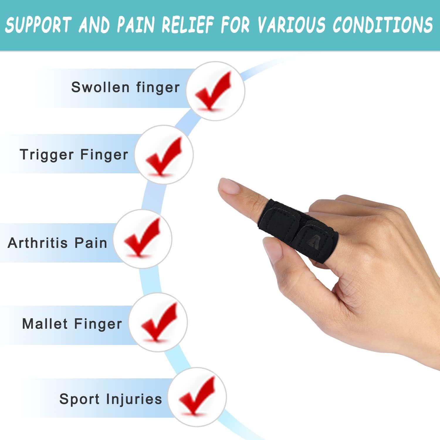 VerteLife Neoprene Finger Splint - Thumb Brace Protector & Finger ...