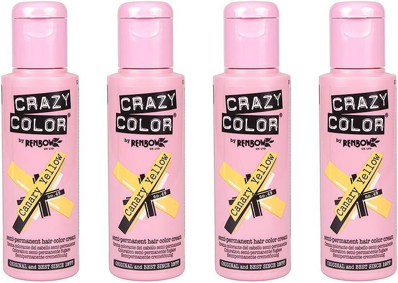 Buy Crazy Colour Semi Permanent Hair Dye Canary Yellow No.49 - 100ml ...
