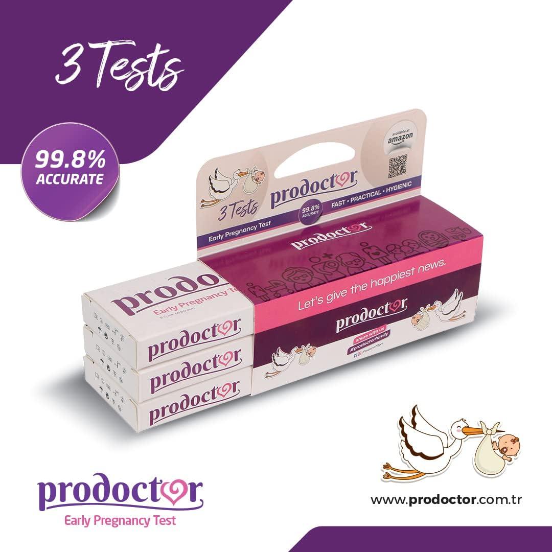 Prodoctor Early Pregnancy Tests Pack of 3 - Home Kit One Step Tests ...
