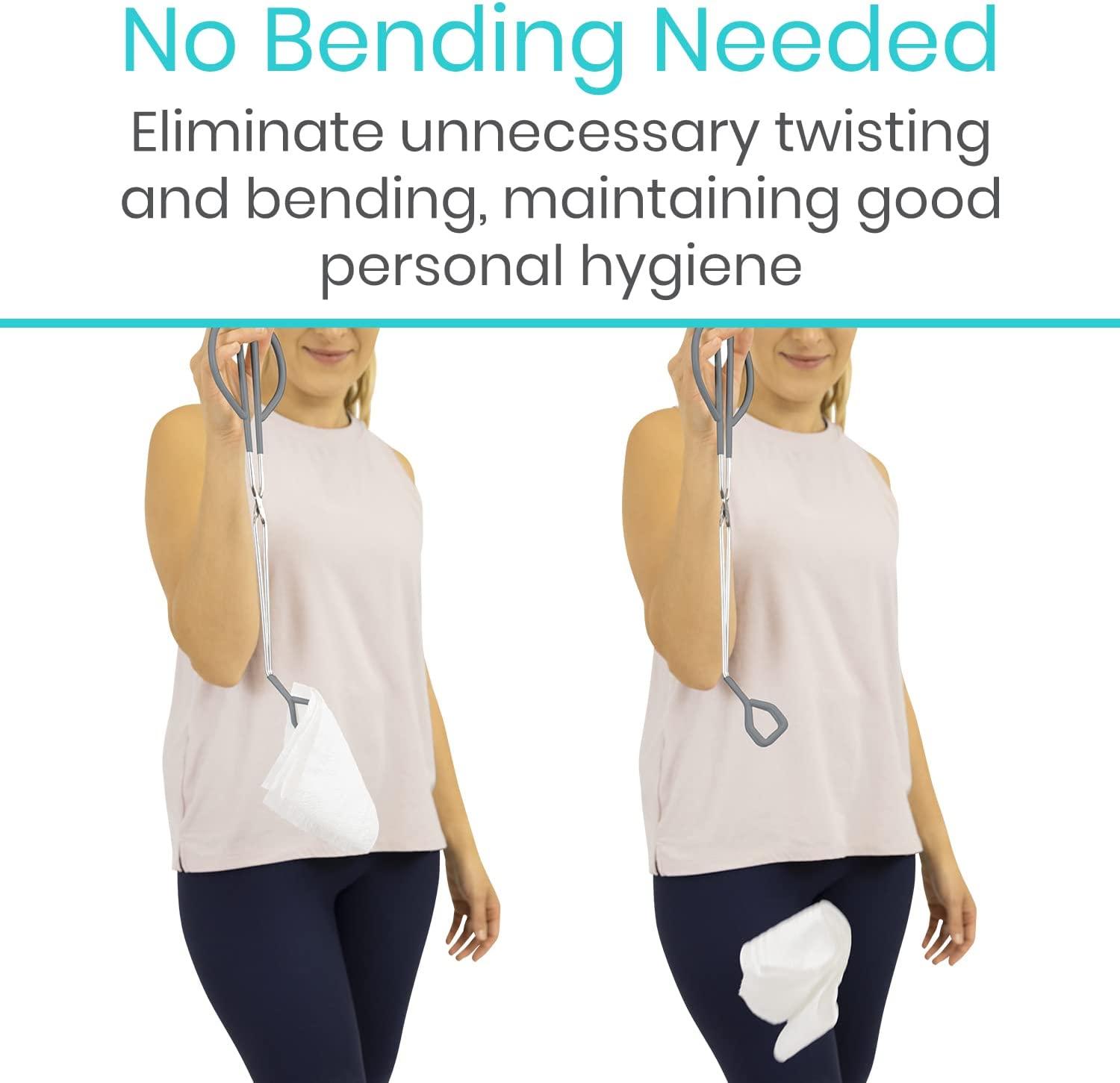 Vive Tong Wiping Aid - Long Handle Bathroom Self Assist for Elderly ...